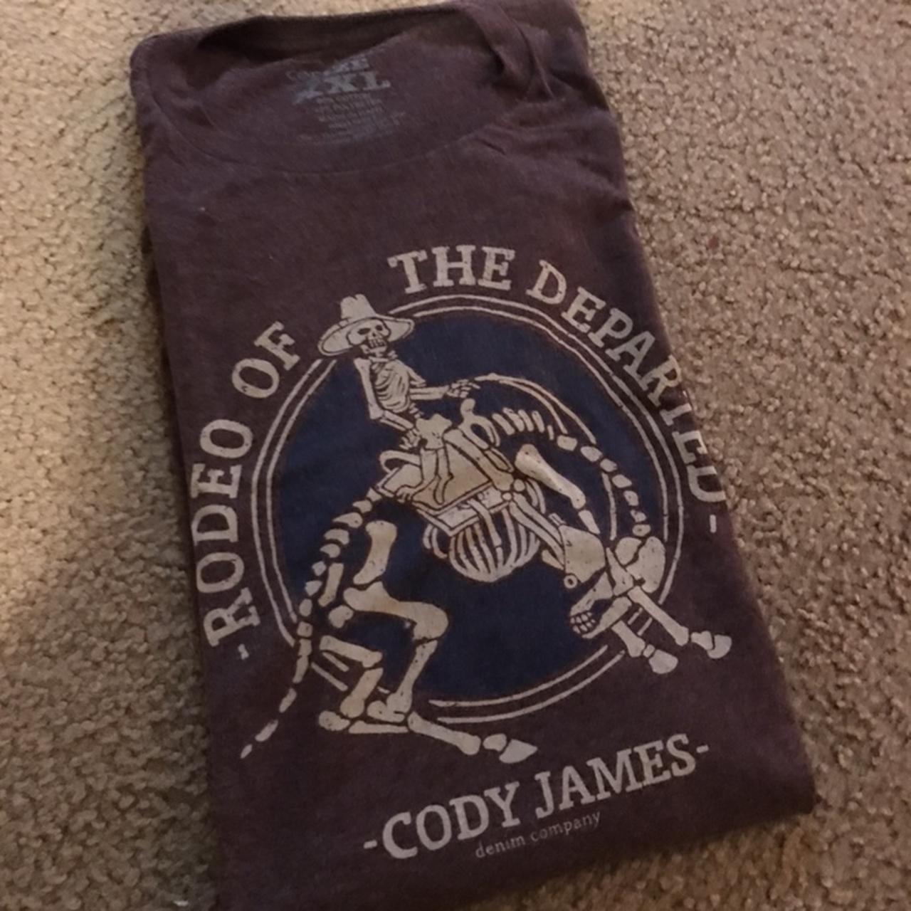 Cody James: #Rodeo of the Departed Maroon Tee Men’s... - Depop