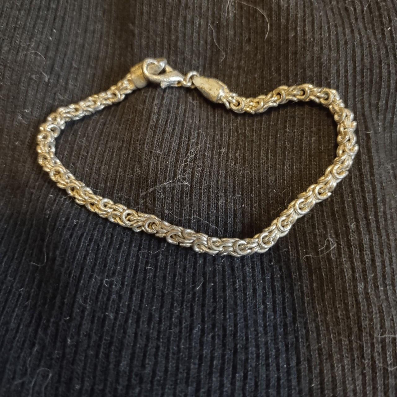 Vintage rope silver ladies bracelet - Depop