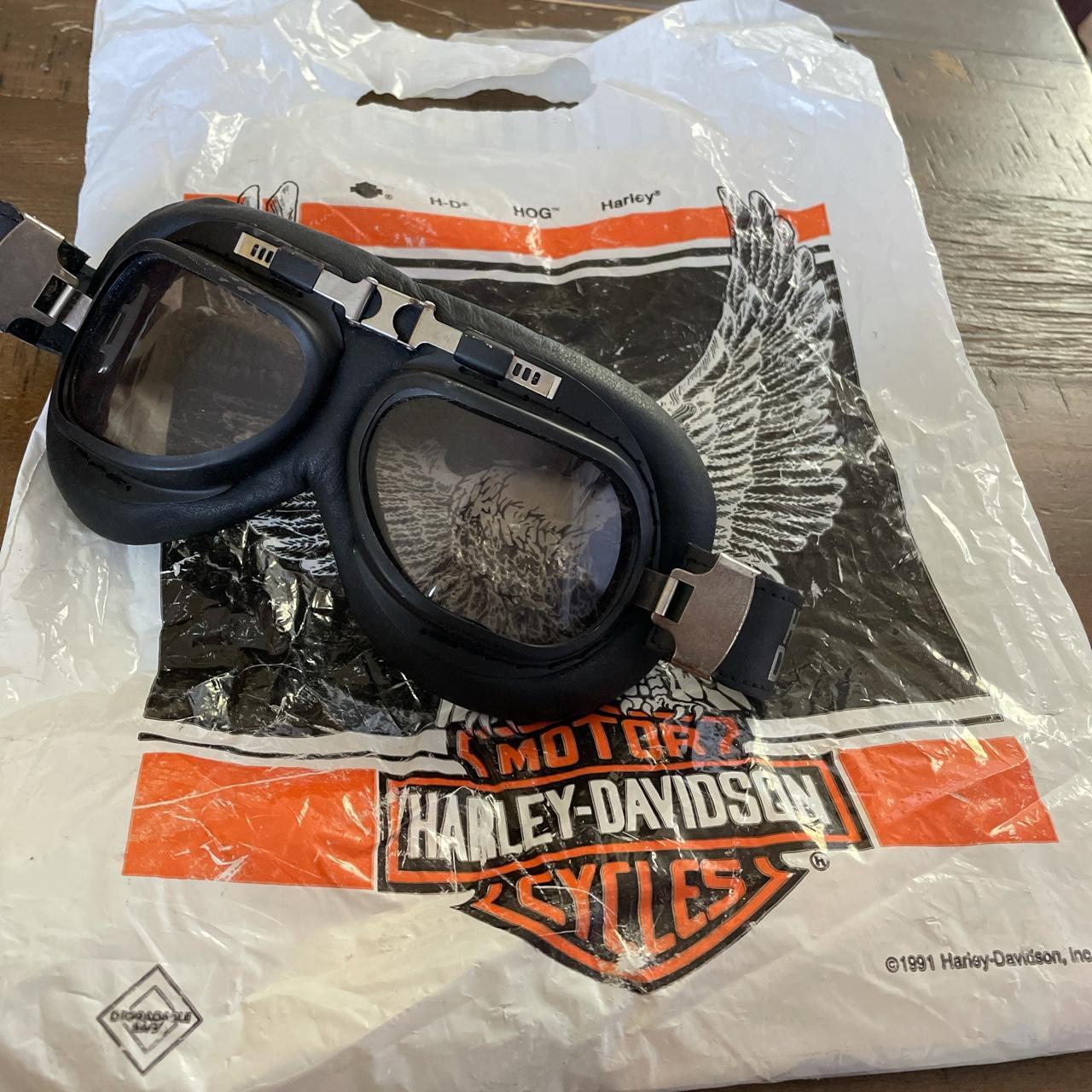 Vintage 1991 Harley Davidson goggles with original bag - Depop