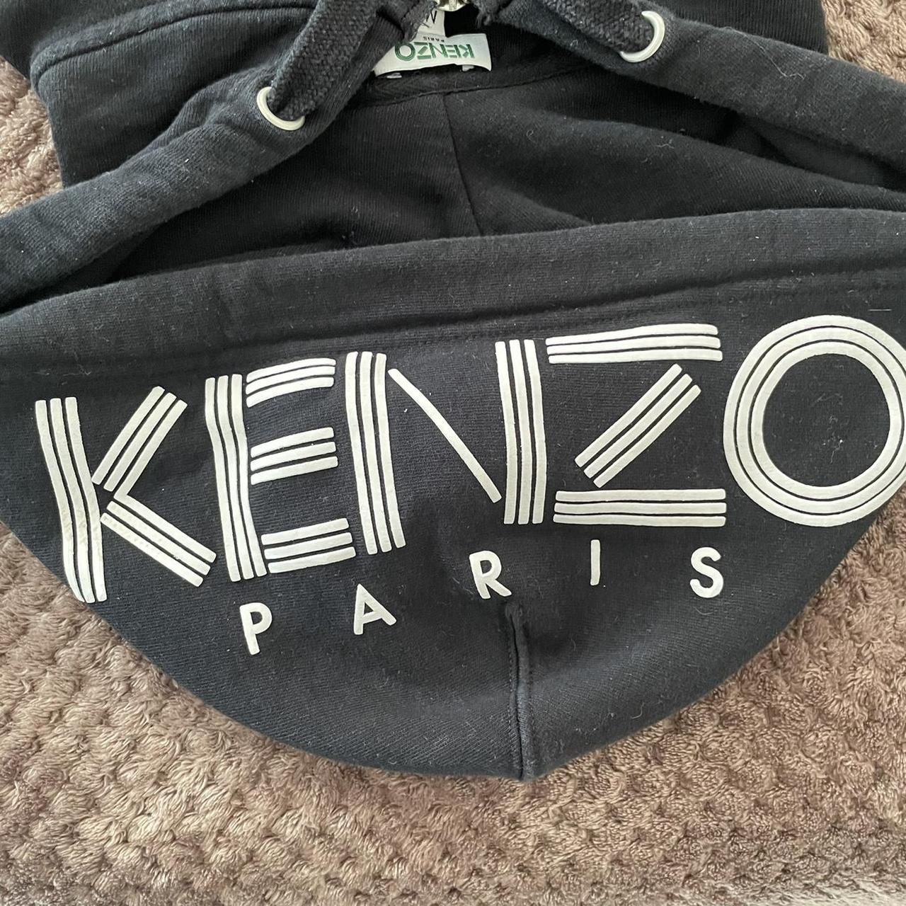 Excellent condition Black Kenzo zip up hoodie. Size M - Depop