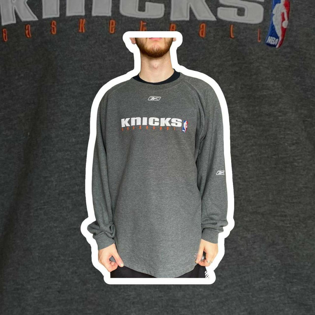 GREY VINTAGE REEBOK NEW YORK KNICKS JUMPER 😍🤓🥸 era:... - Depop