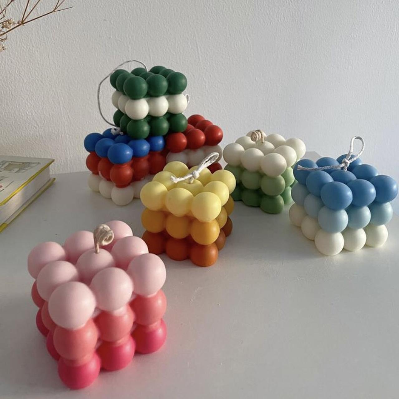 These gorgeous bubble cube candles are hand poured... - Depop