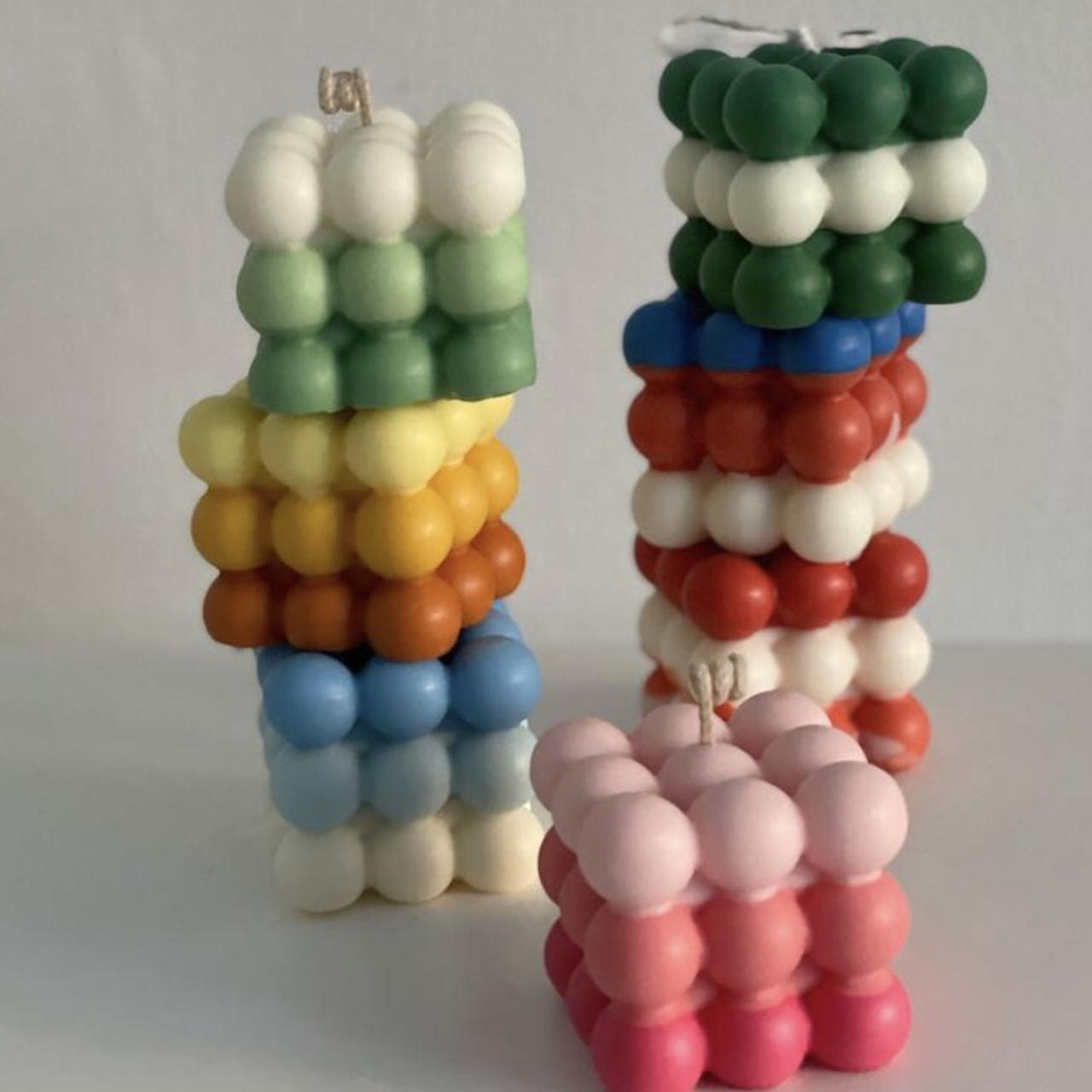 These gorgeous bubble cube candles are hand poured... - Depop
