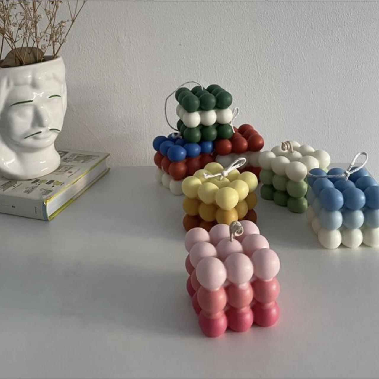 These gorgeous bubble cube candles are hand poured... - Depop