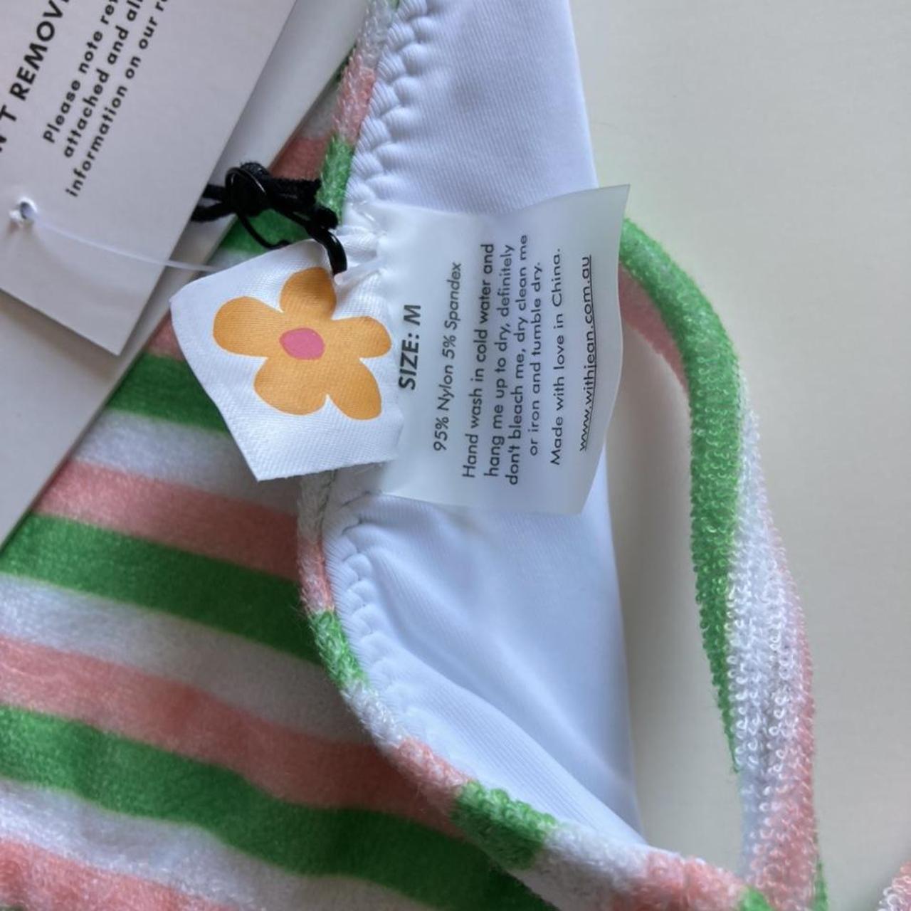 With Jéan Women's Green and Pink Bikinis-and-tankini-sets | Depop