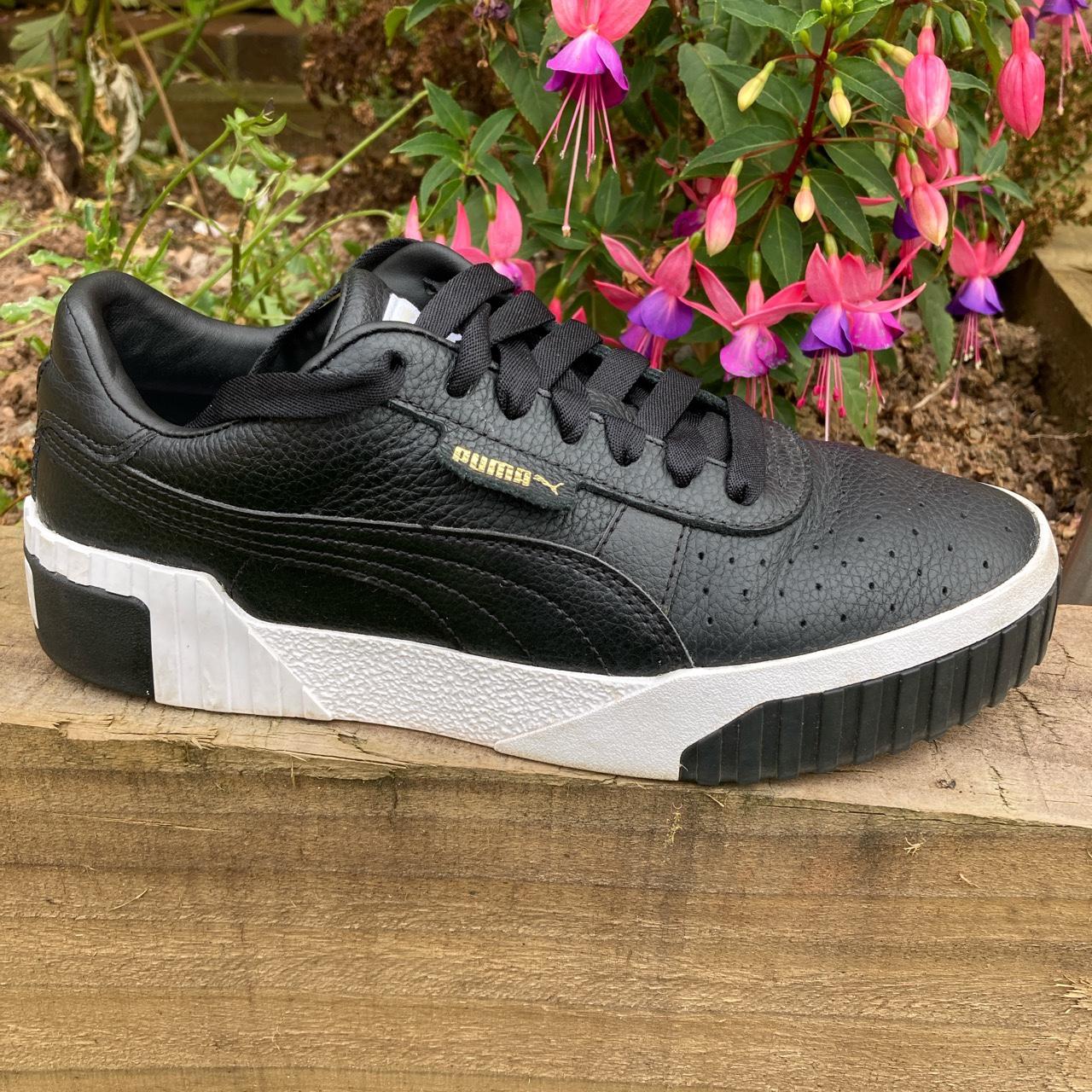 black and white Puma Cali trainers 🎩🎩 reselling... - Depop