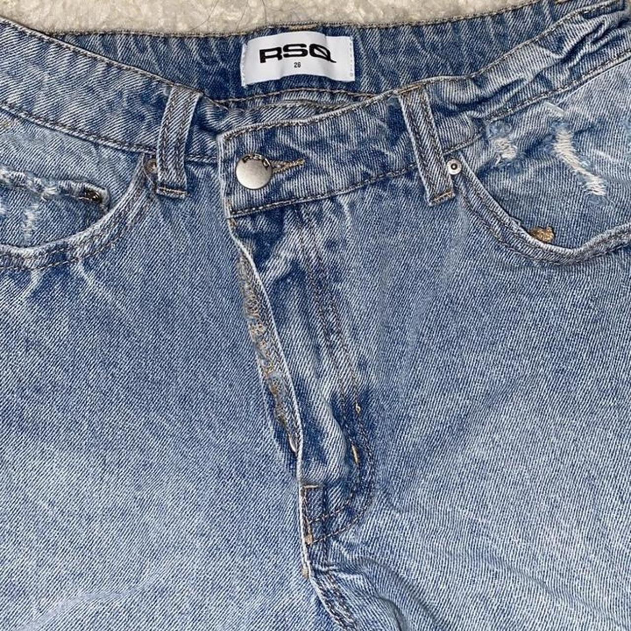 medium wash denim mom shorts size 26 very cute,... - Depop