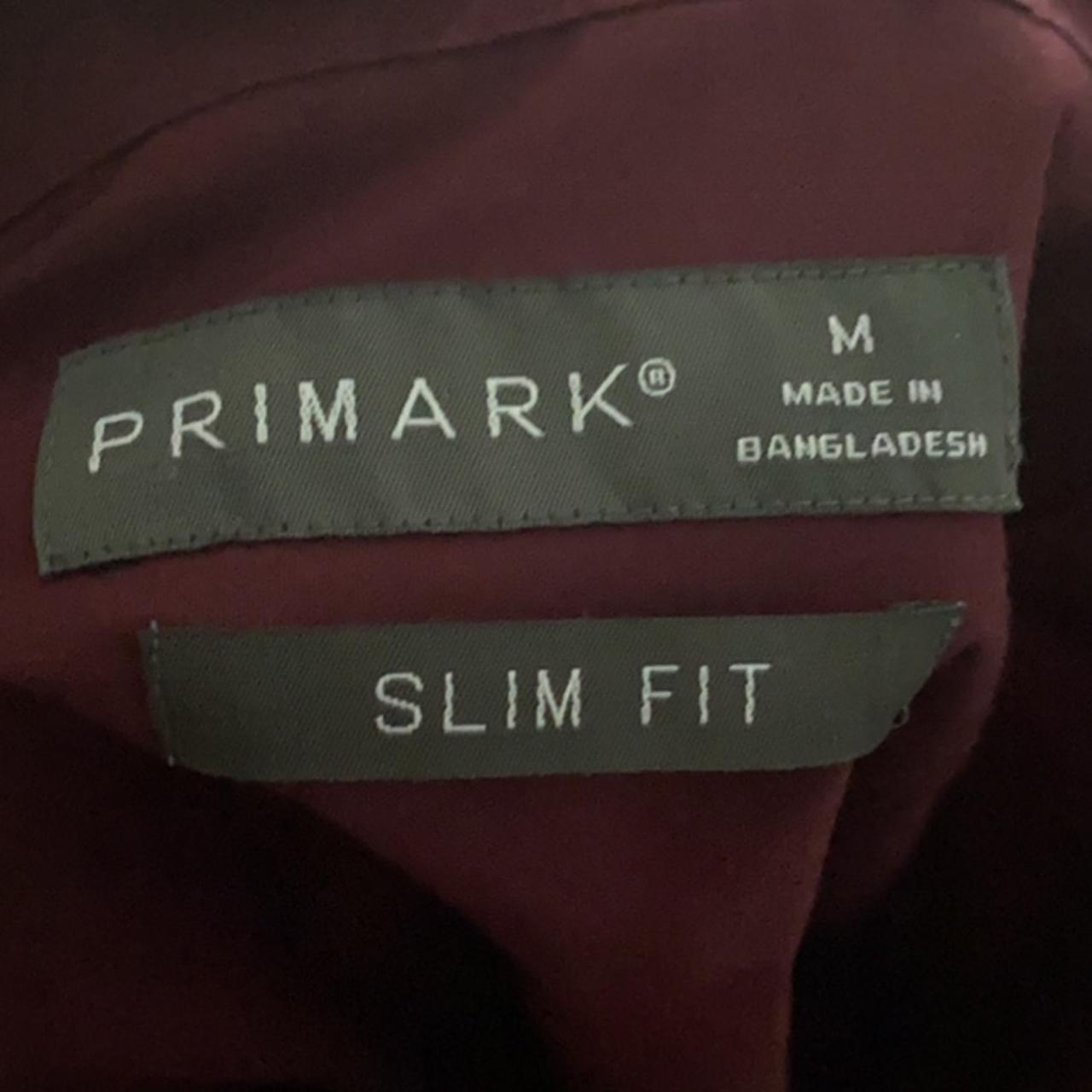 Primark medium long sleeve button up #burgundy #m... - Depop