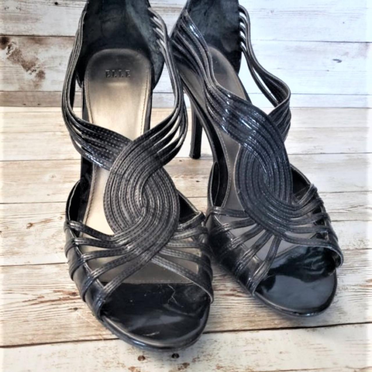 Elle Heels - Mariel Black Open Toe High Heels - Size... - Depop