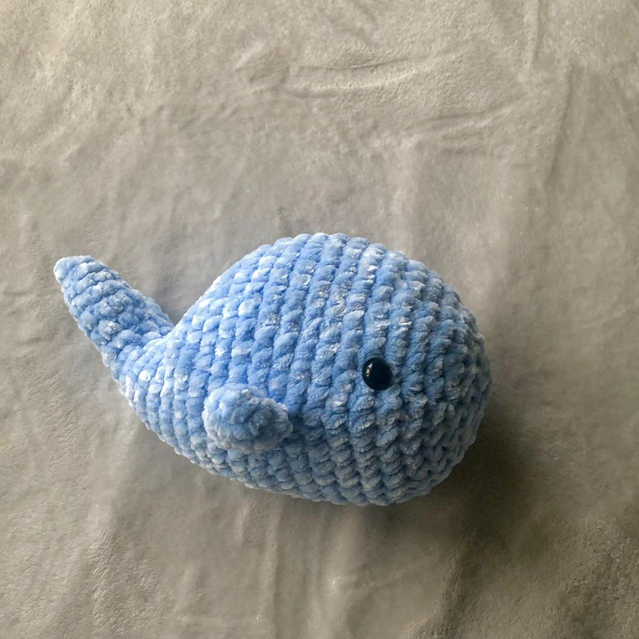 The cutest chubby blue crochet amigurumi whale... - Depop