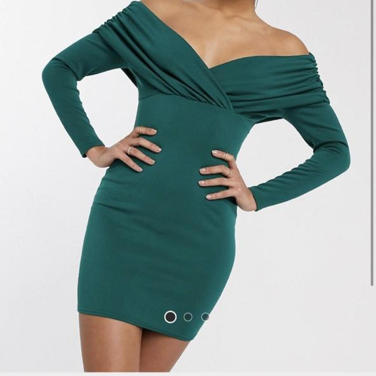 ASOS Jade Green Bodycon dress Long sleeve Never... - Depop