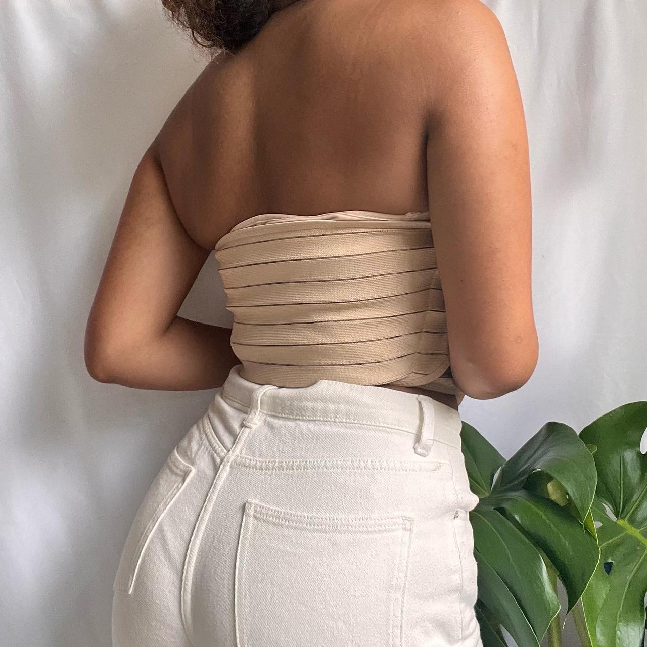 Tan wrap corset👡🙈 -corset wraps around with Velcro... - Depop