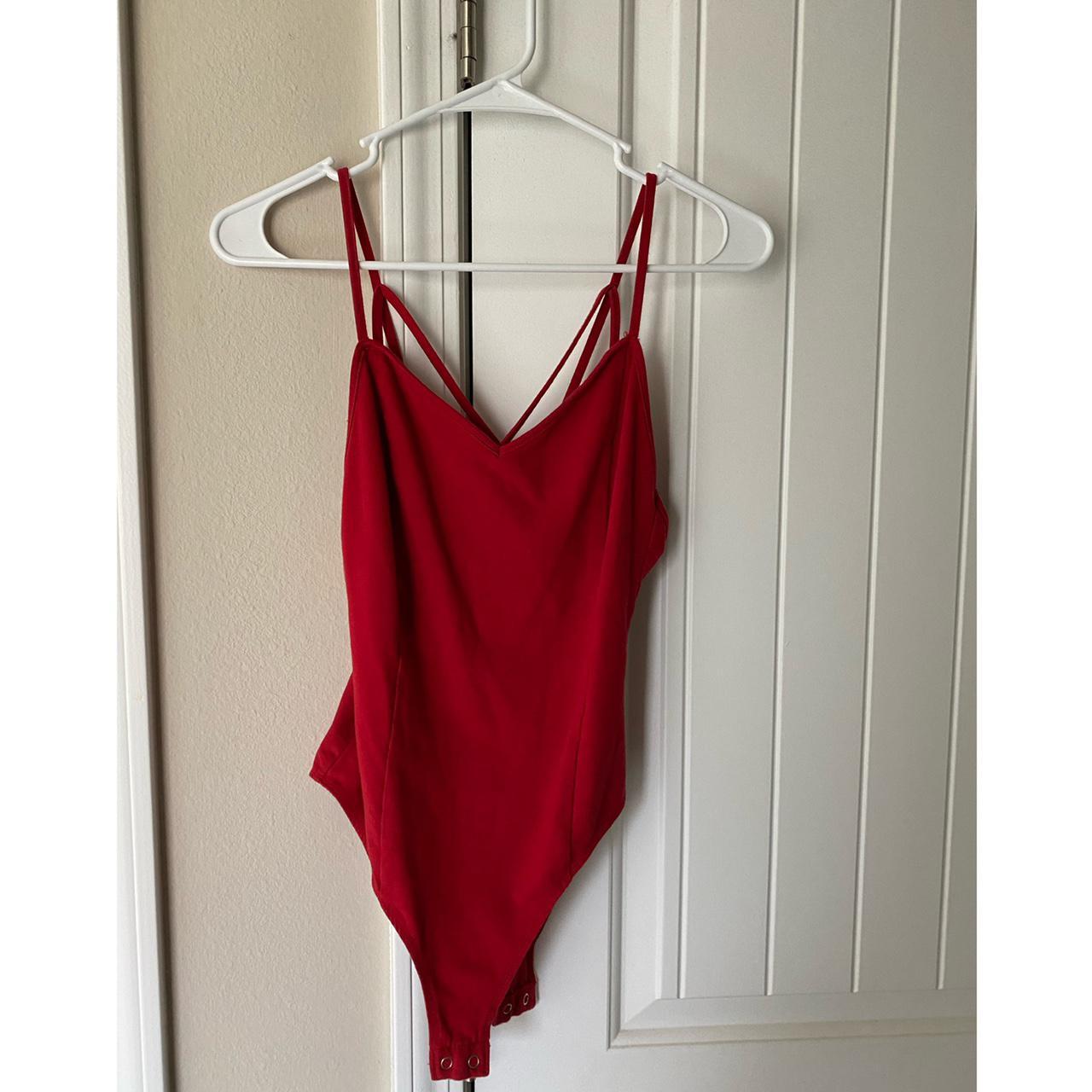 Beautiful red body suit perfect for dressing up!... | Depop