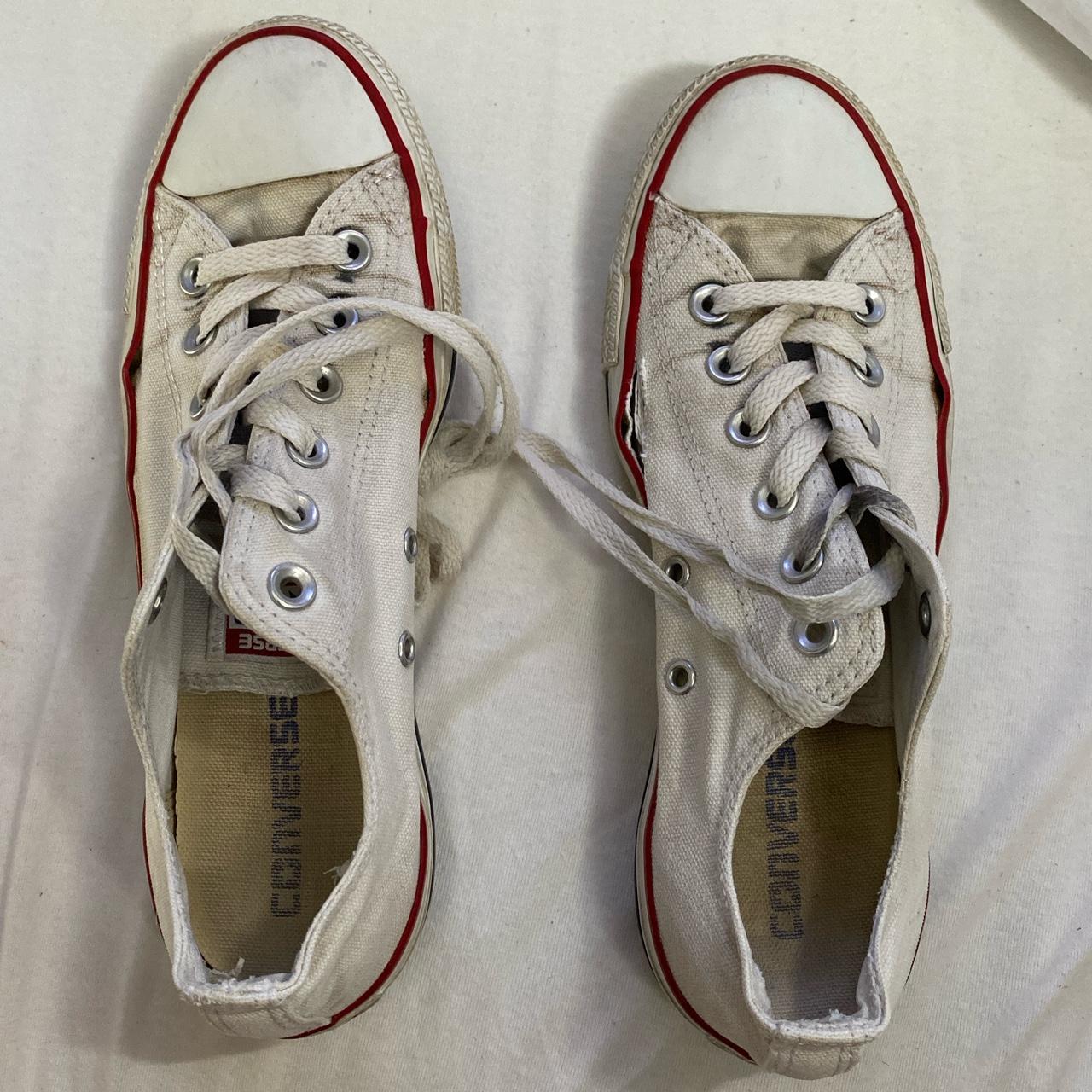 White low top converse Very tatty but perfect for a... - Depop