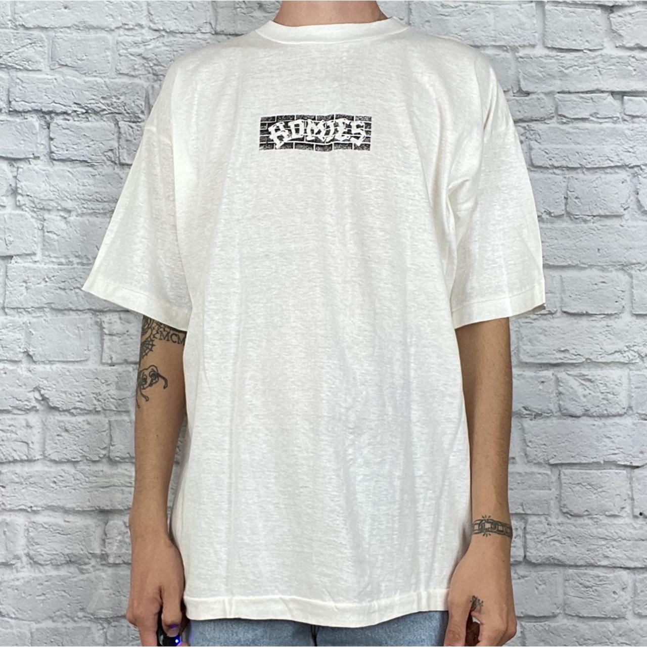 VINTAGE HOMIES BOX LOGO TSHIRT SINGLE STITCH... - Depop