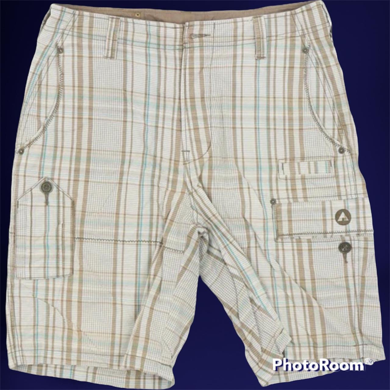 AIRWALK Mens Beige Check Cargo Shorts Size medium... - Depop