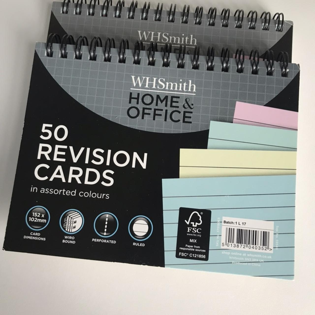 WHSmith 50 revision cards in 4 colours- pink, blue,... - Depop