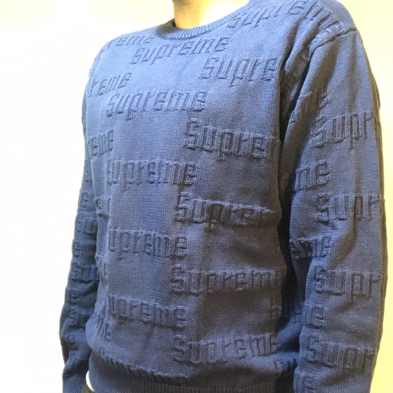 Supreme raised logo sweater sweatshirt jumper in... - Depop