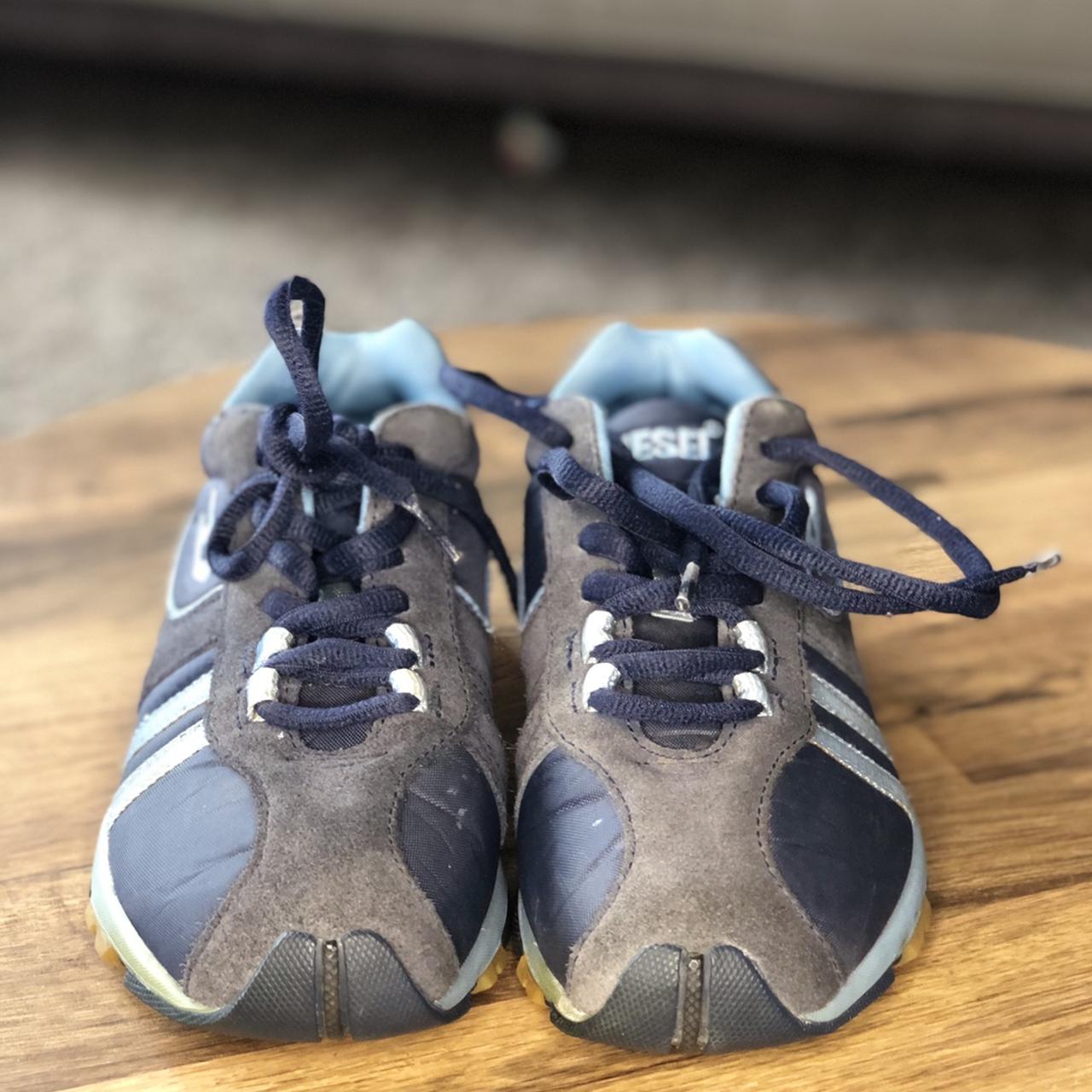 Retro Diesel PSYKE navy suede ladies trainers. Worn.... - Depop