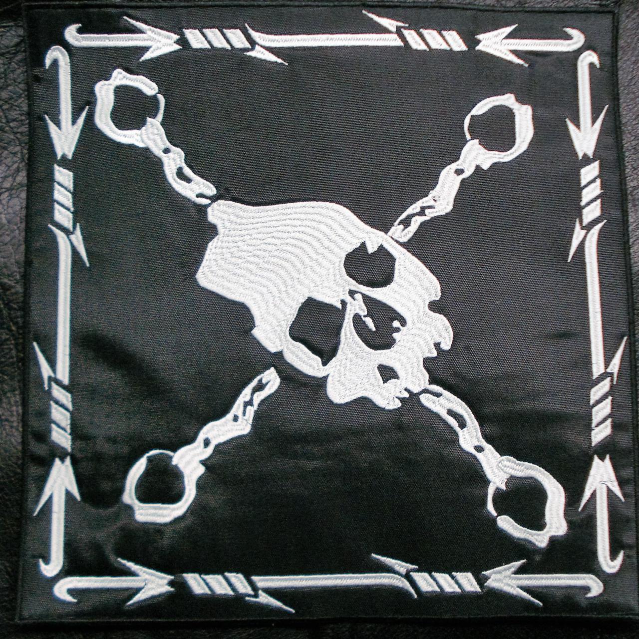 REVENGE EMBROIDERED LARGE BACKPATCH BLACK METAL... - Depop