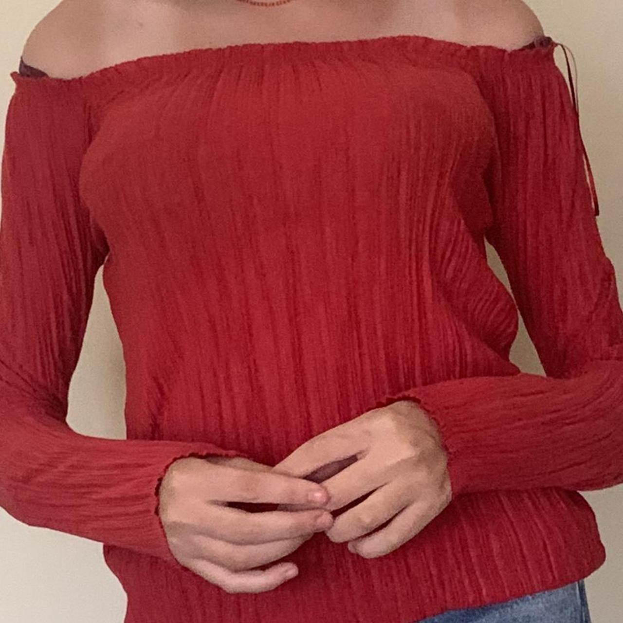 pimkie red off the shoulder top really cute,... - Depop