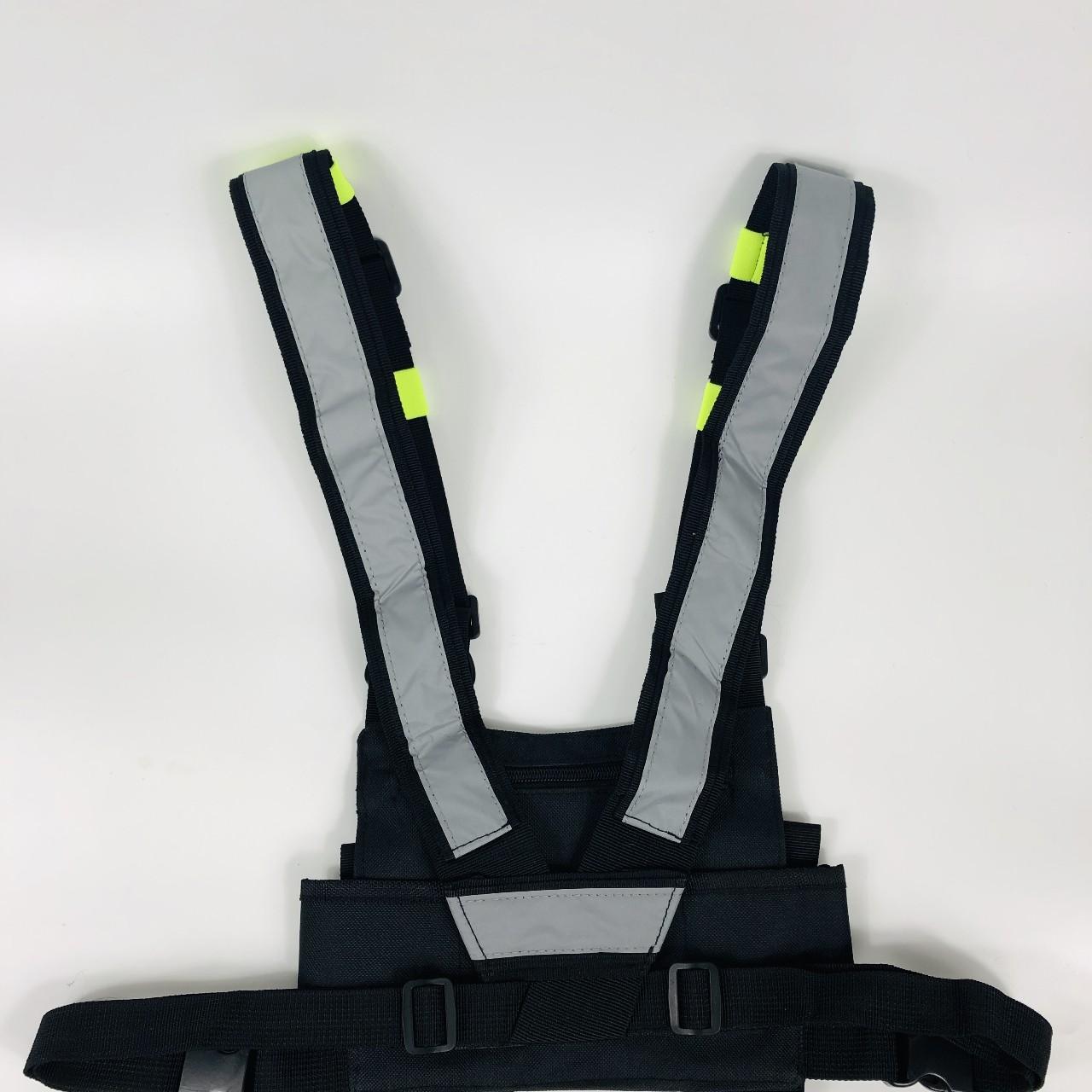 Black Reflective Tactical chest rig/ Fanny Pack/... - Depop