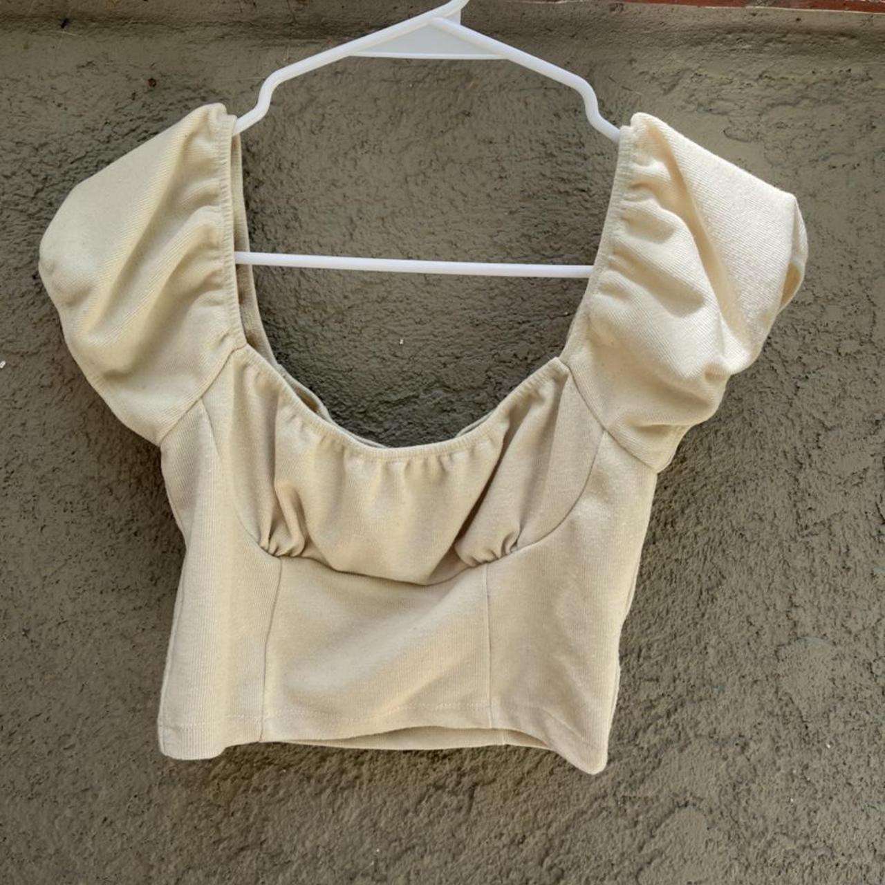 Verge Girl Cream crop top Fits small-medium - Depop