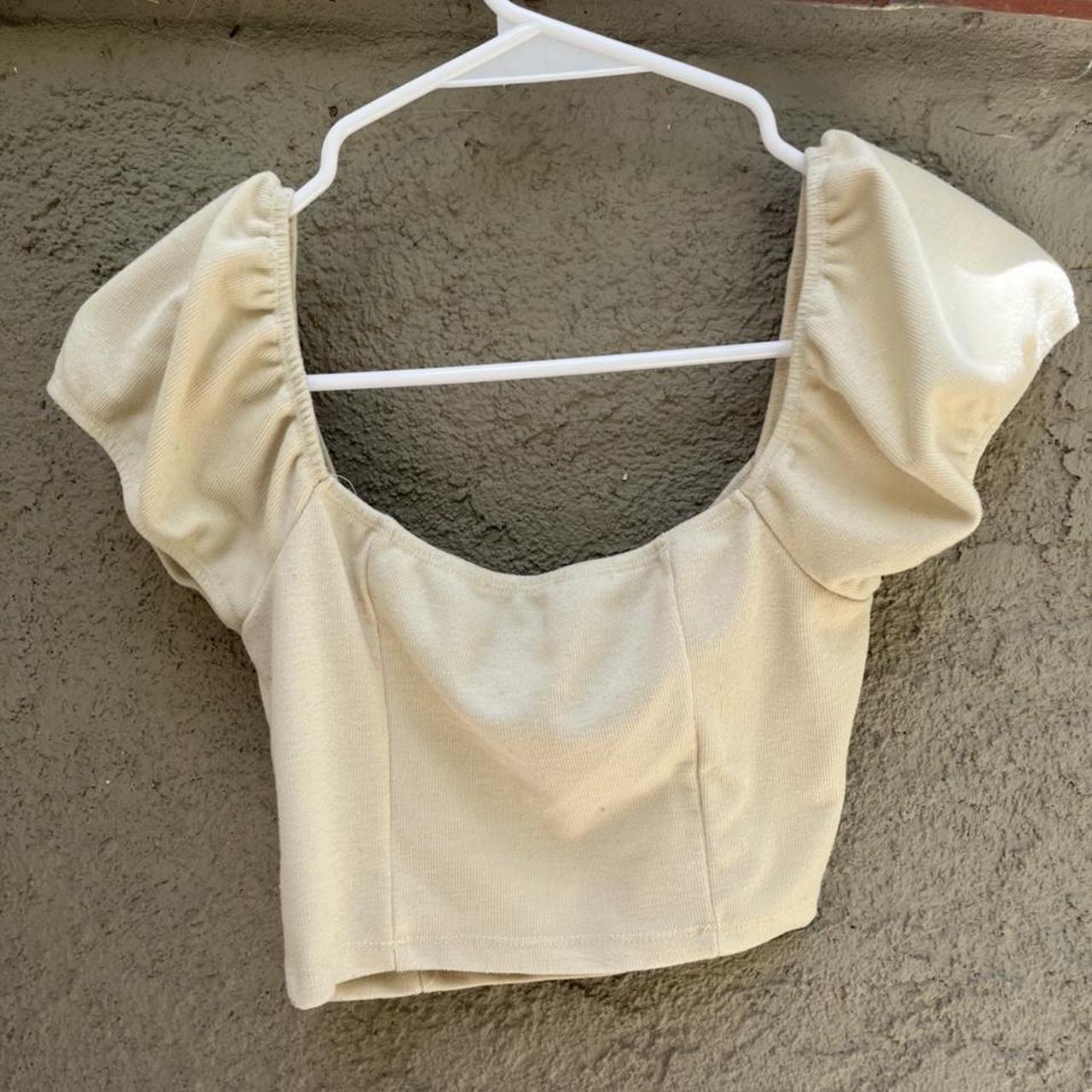 Verge Girl Cream crop top Fits small-medium - Depop