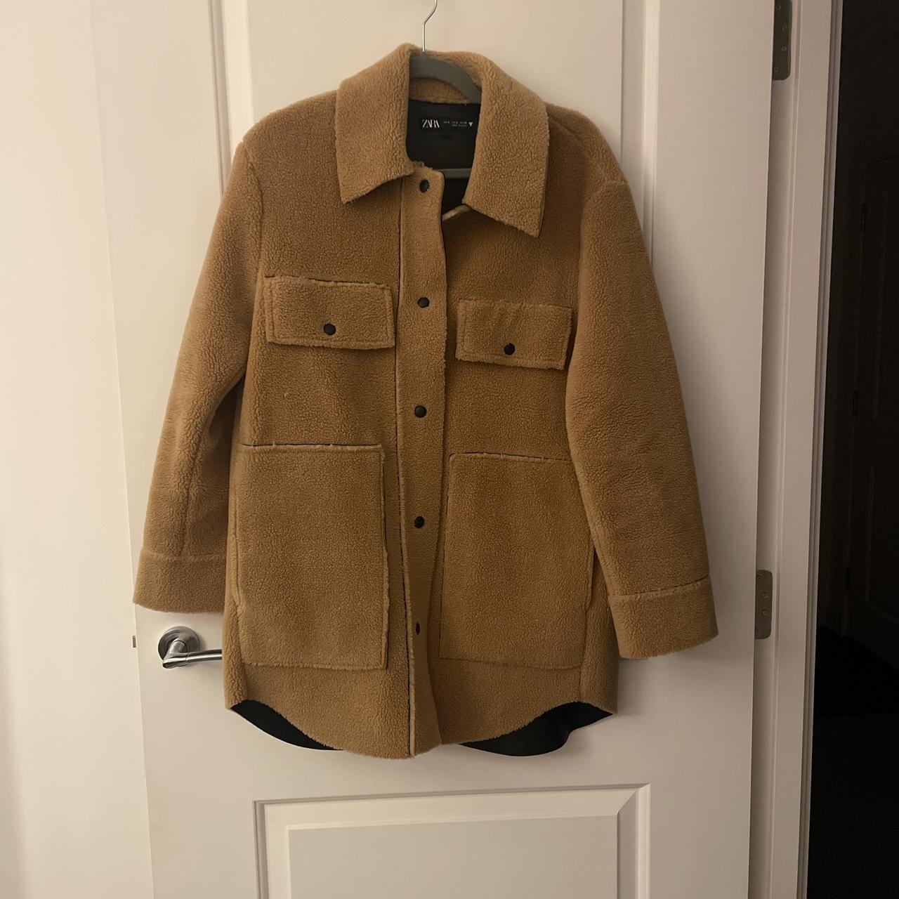 Zara Teddy shacket/coat Used once Size Small but is... - Depop