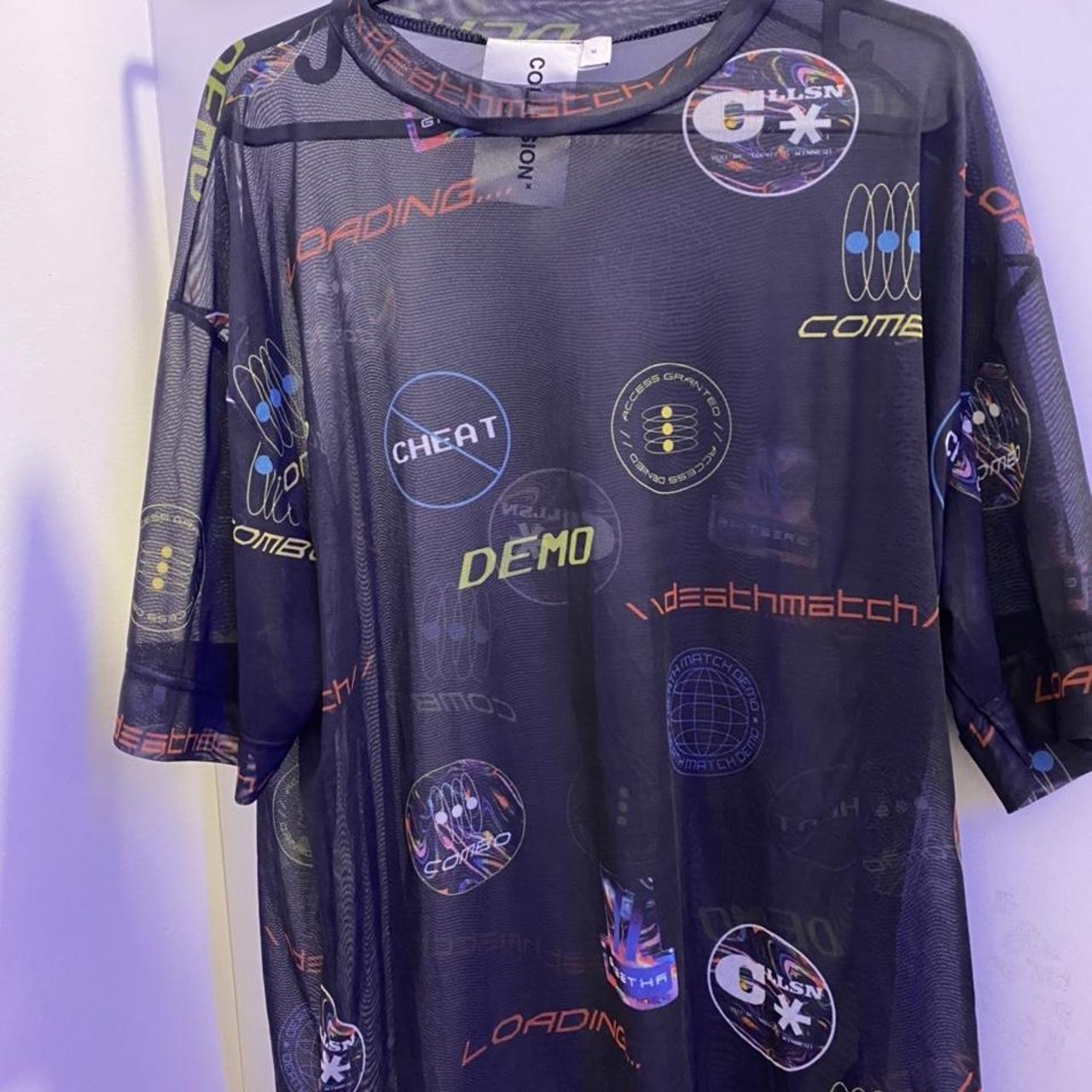 Collusion Mesh oversized tee #mesh #tshirt #asos... - Depop