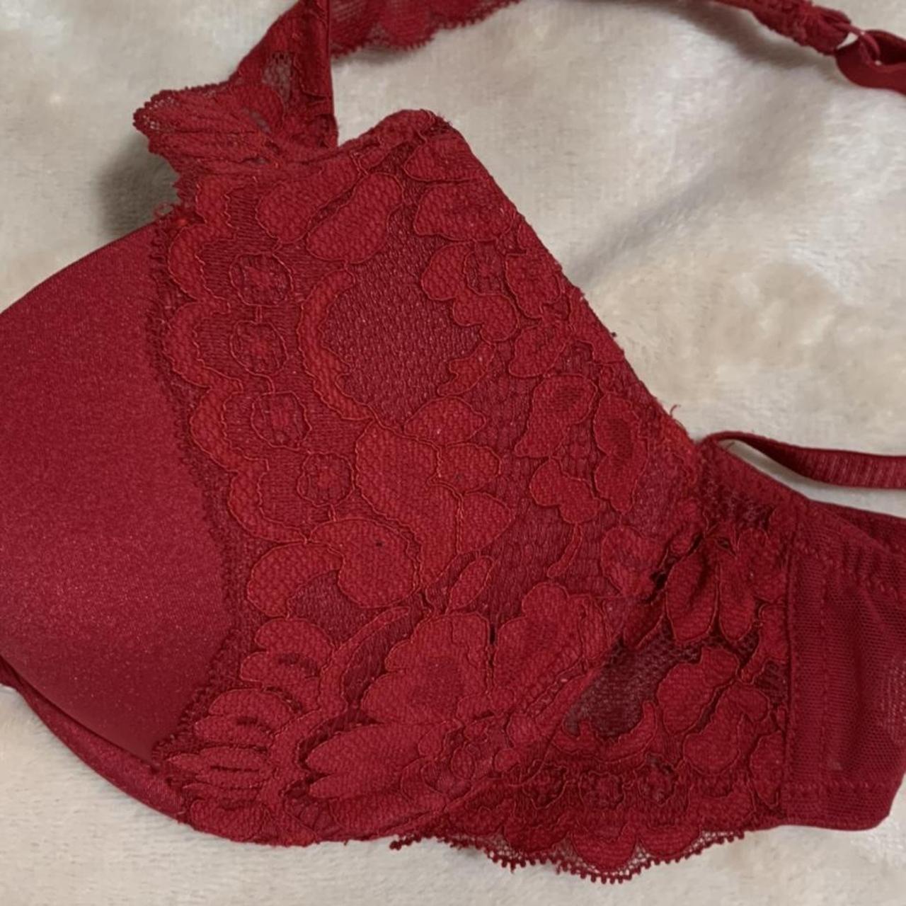 Red Embroidered bra Vintage #bra #red... - Depop
