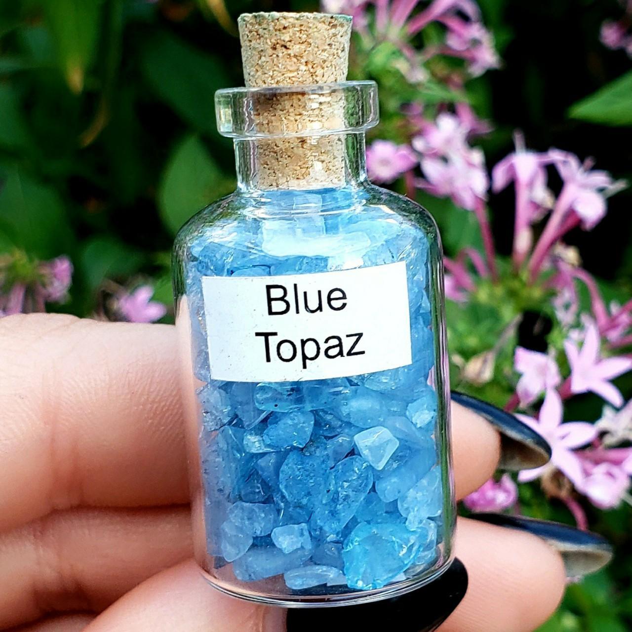 1 piece Blue Topaz crystal bottle Note: The cap can... - Depop