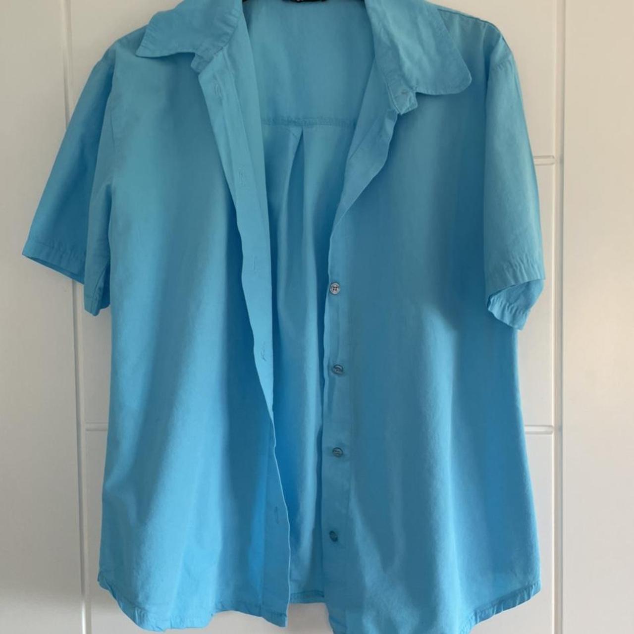 Baby blue shirt, wore twice and in perfect... - Depop