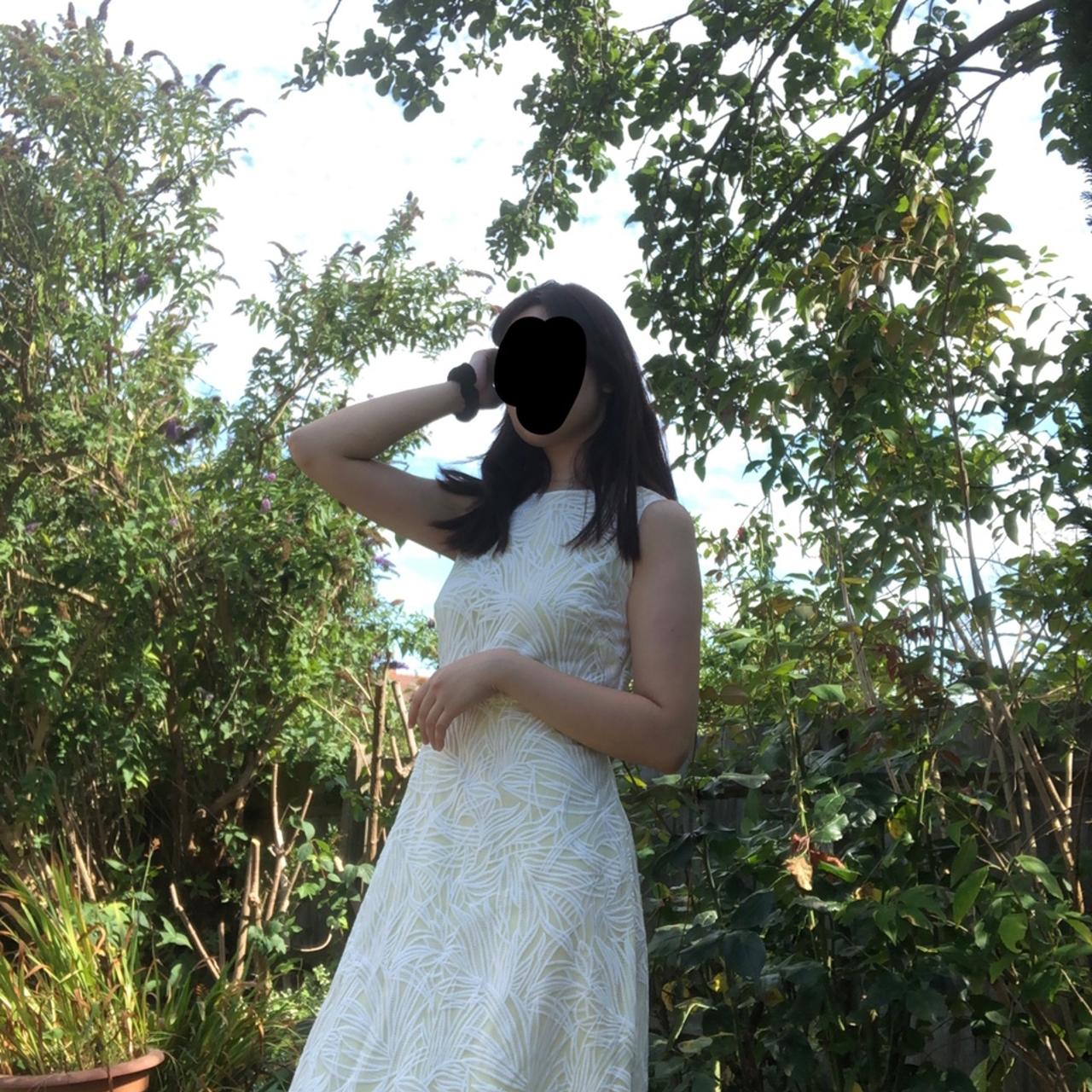 Principles pastel yellow dress with white... - Depop