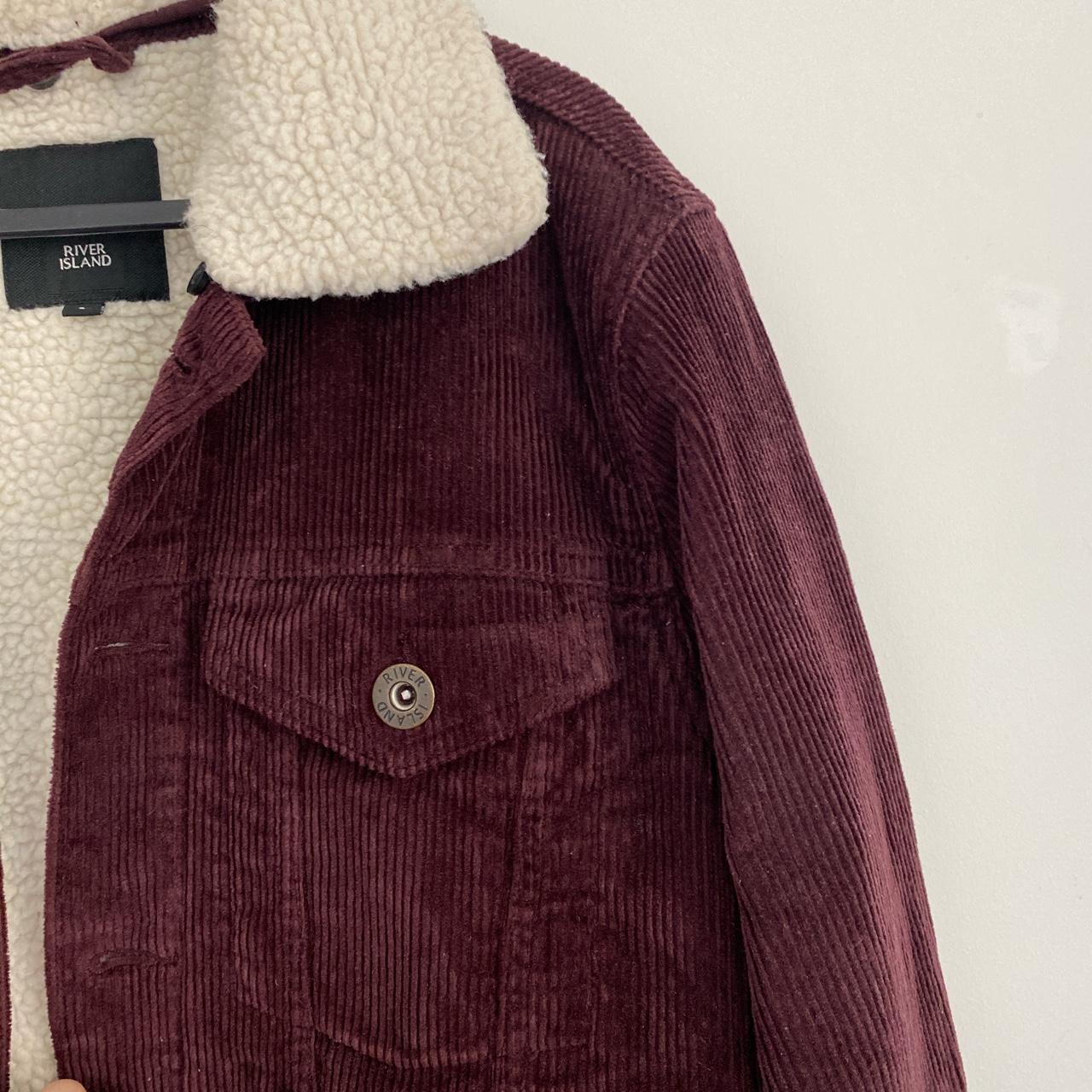 Men's Burgundy and White Jacket | Depop
