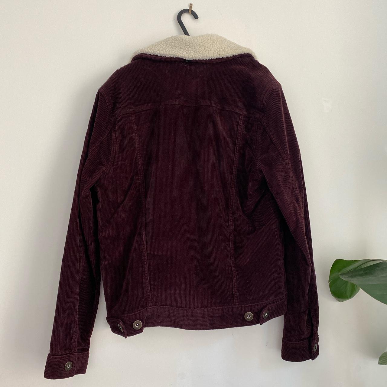 Men's Burgundy and White Jacket | Depop