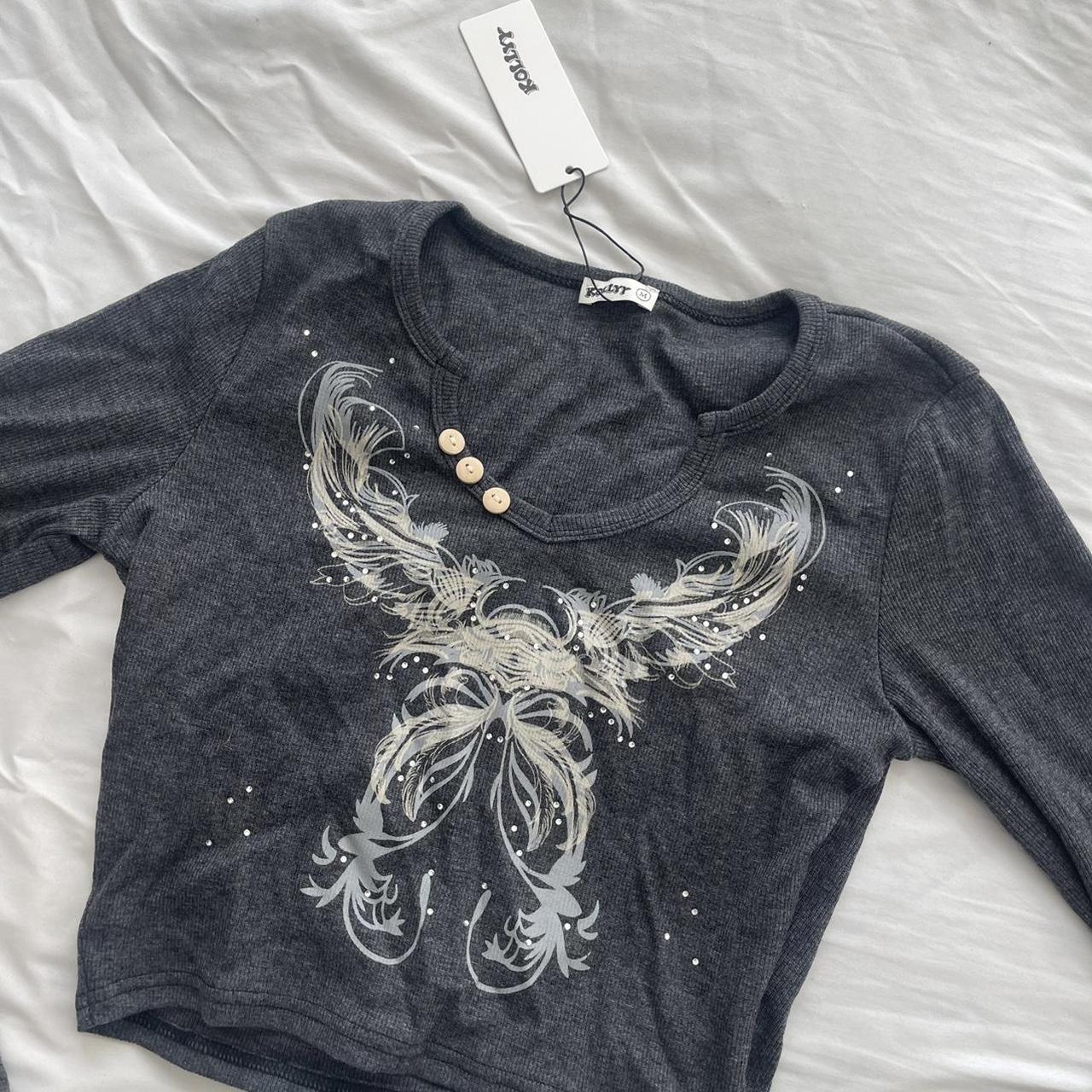 long sleeve y2k shirt brand new with tags size... - Depop