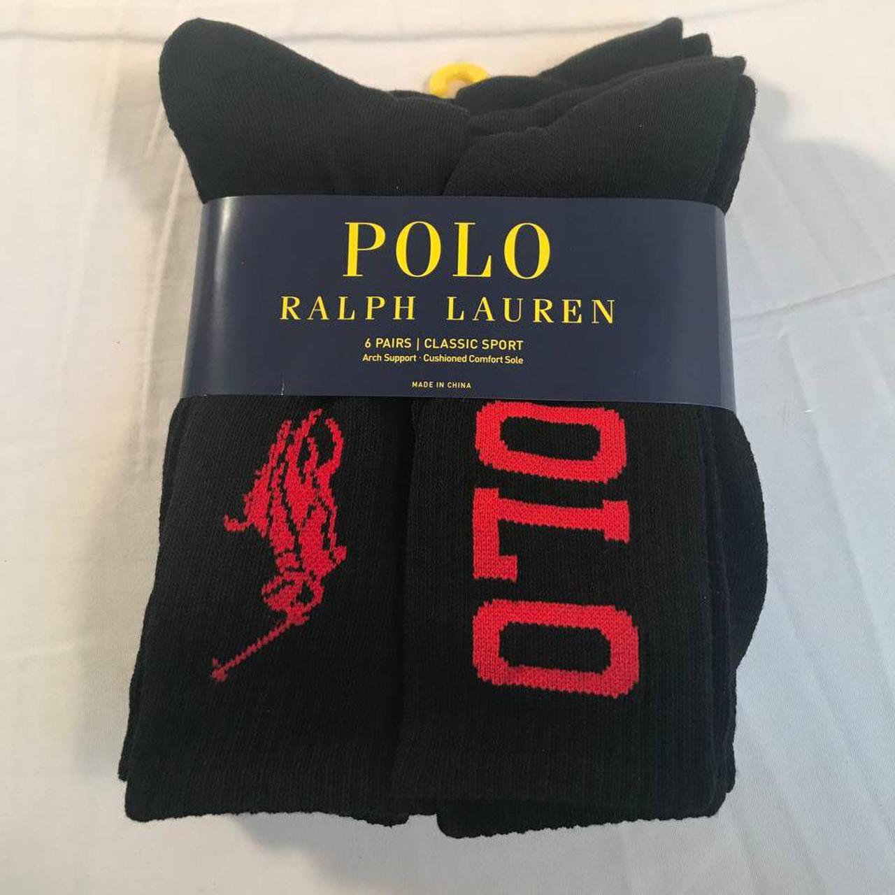 Polo Ralph Lauren Big Pony Socks 6-Pack Size: OS... - Depop