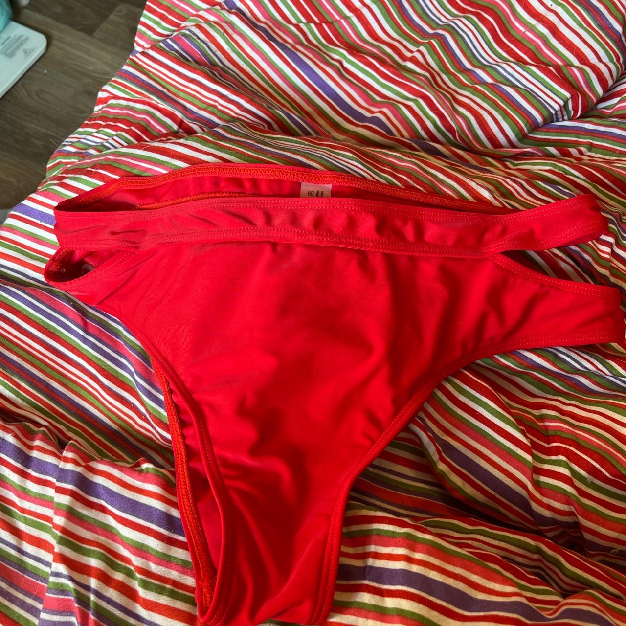 Red Bathing Suit Bottoms Never Worn New Red Depop