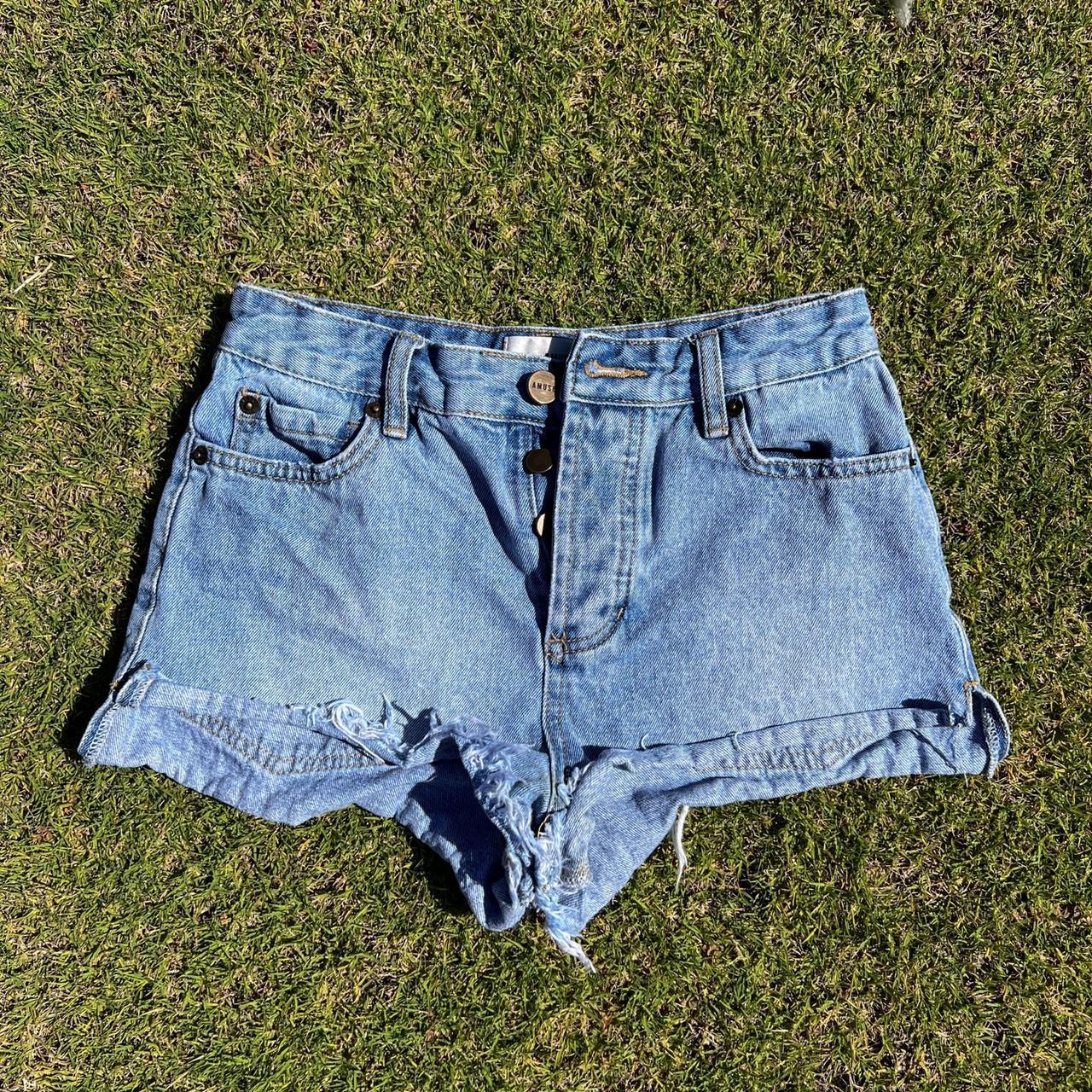 basic jean shorts labeled a 24 #shorts #size24... - Depop