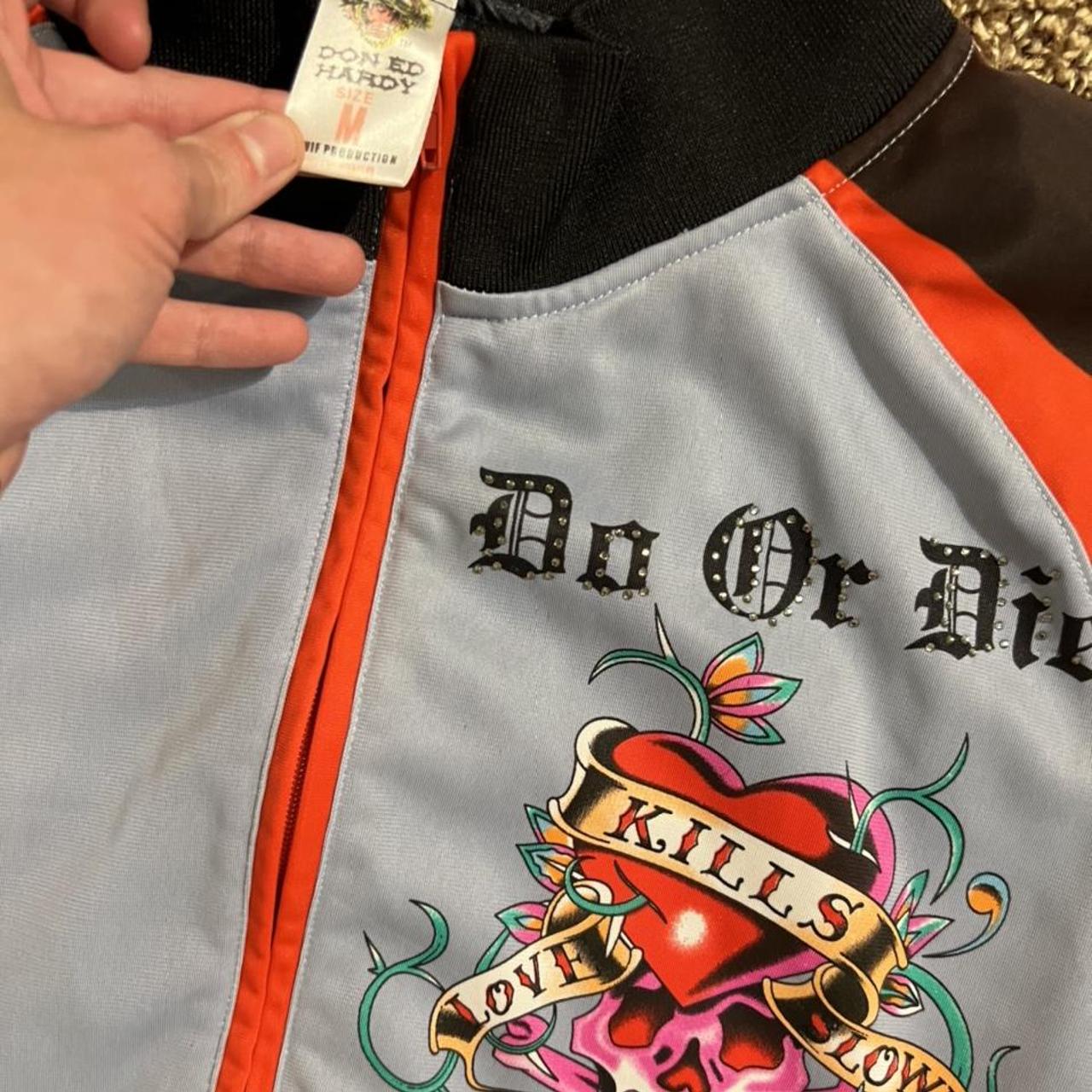 Vintage early y2k do or die Ed Hardy track suit zip... - Depop