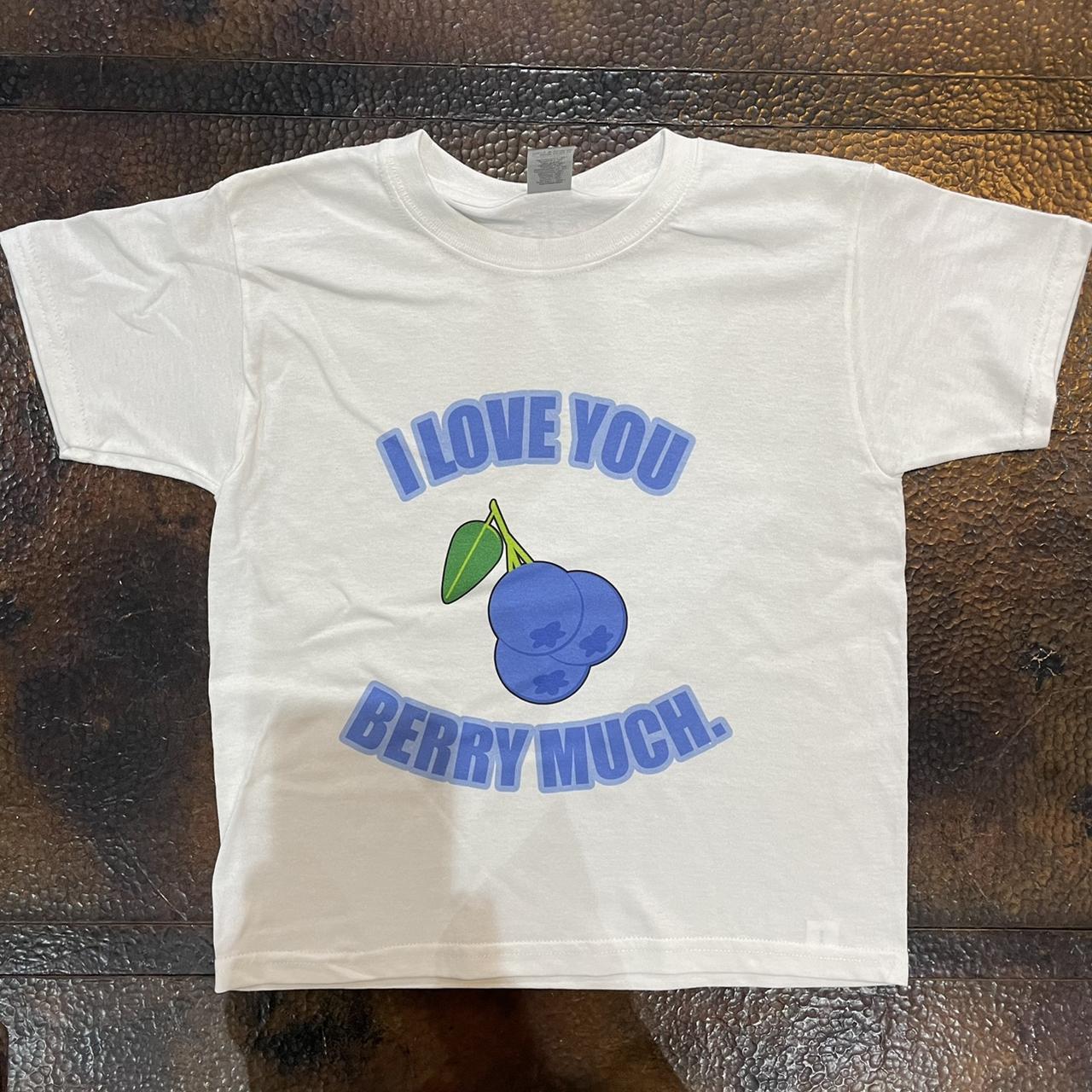 I love you berry much blueberry SPELL OUT Y2k 2000s... - Depop