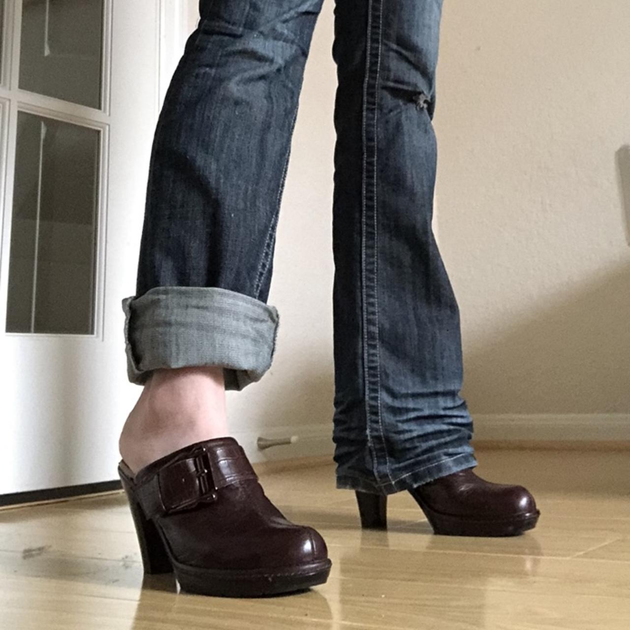 brown faux leather clogs 🌰 cute vintage clogs,... - Depop