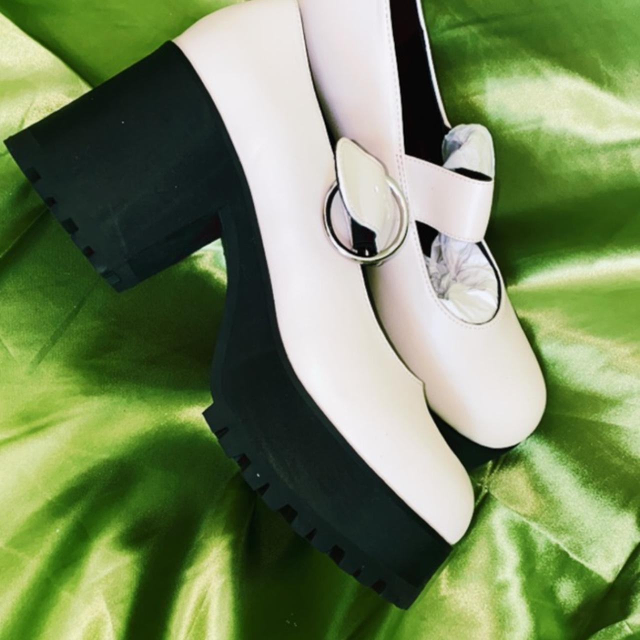 DollsKill MaryJanes Platforms in Beige. Neverworn.... - Depop