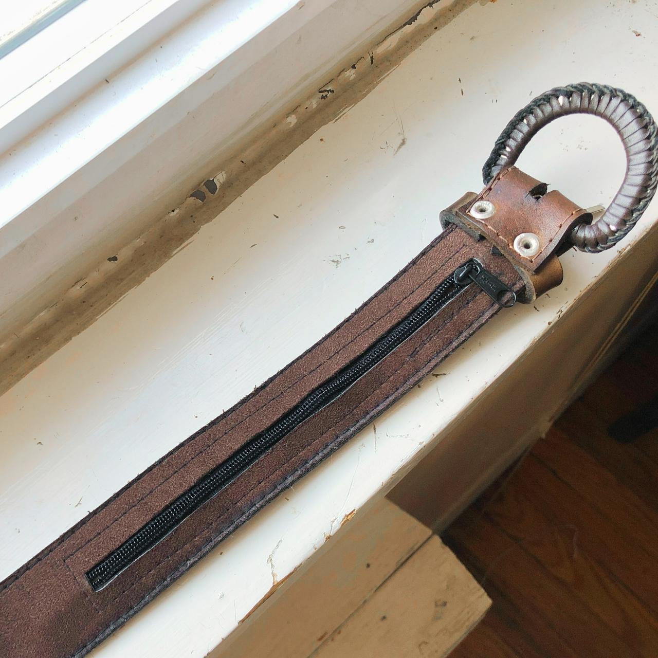 brown folklore belt Bolivian leather belt with... - Depop