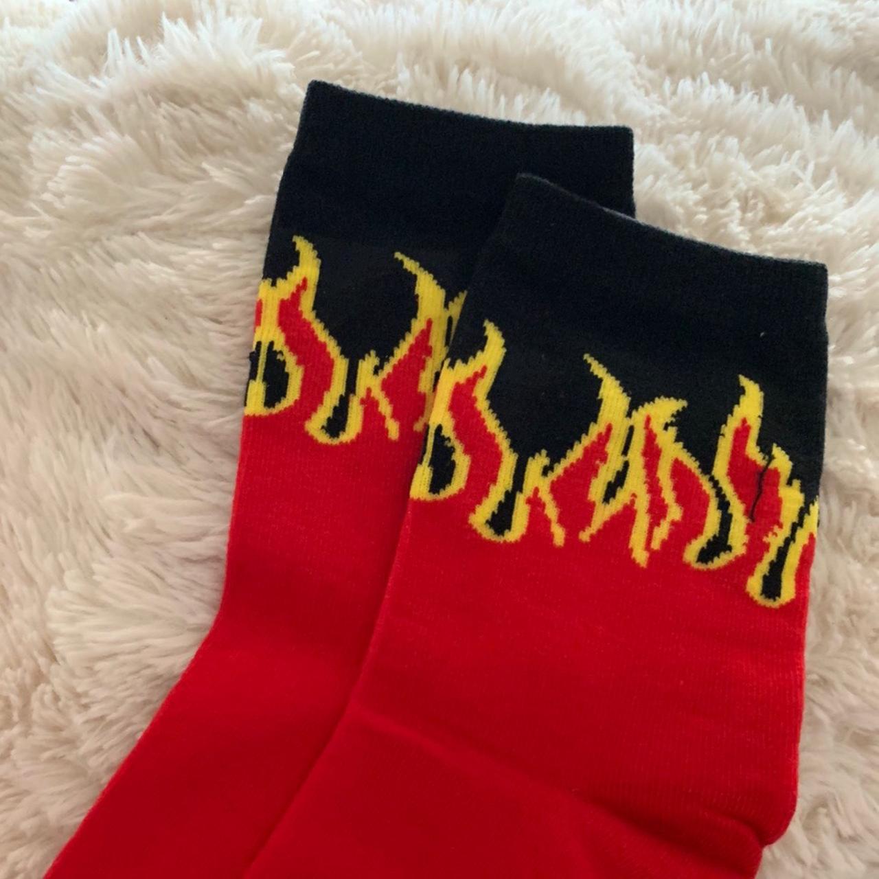 Red & black flame socks 🔥 - Depop