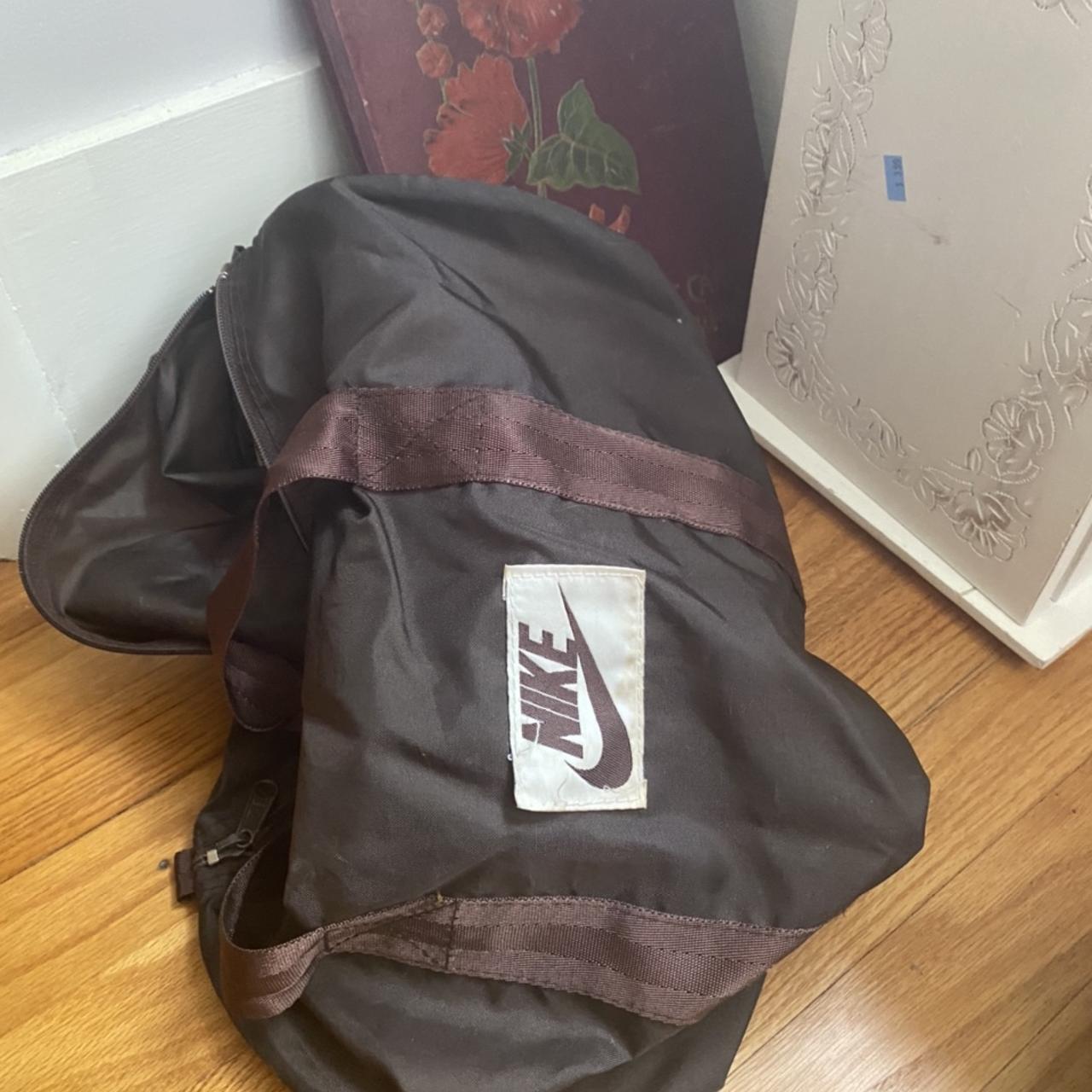 brown mini nike duffel $20 needs a little cleaning... - Depop