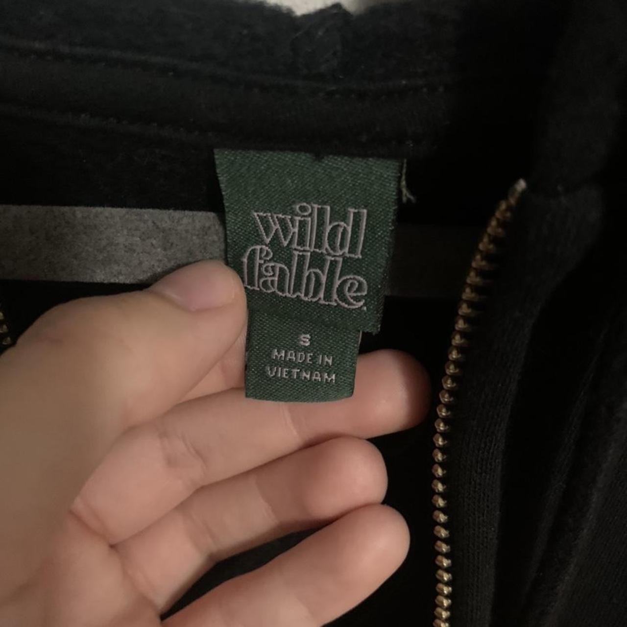 wild fable cropped plain black zip up sweater... - Depop