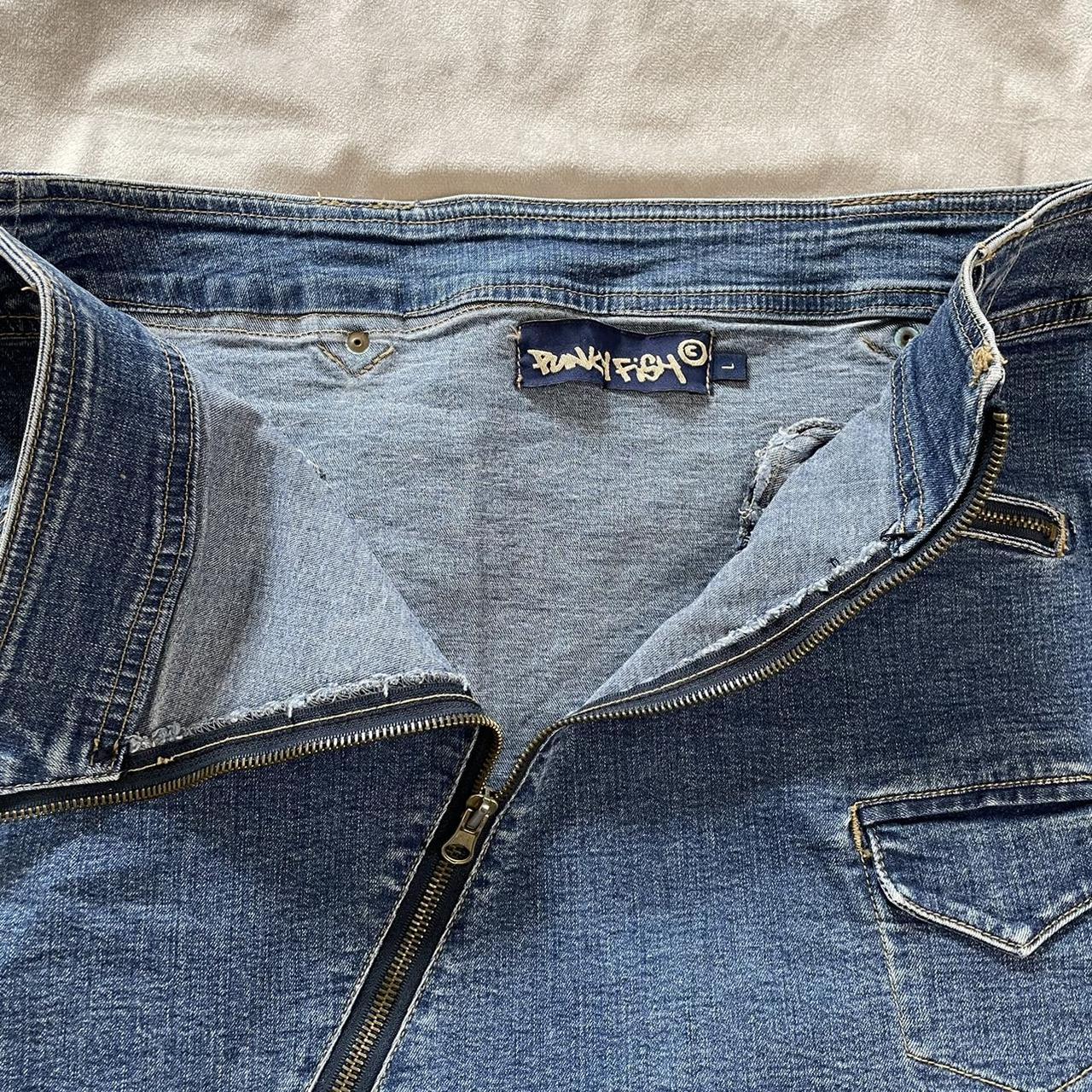 Punkyfish Women's Blue and Yellow Skirt | Depop