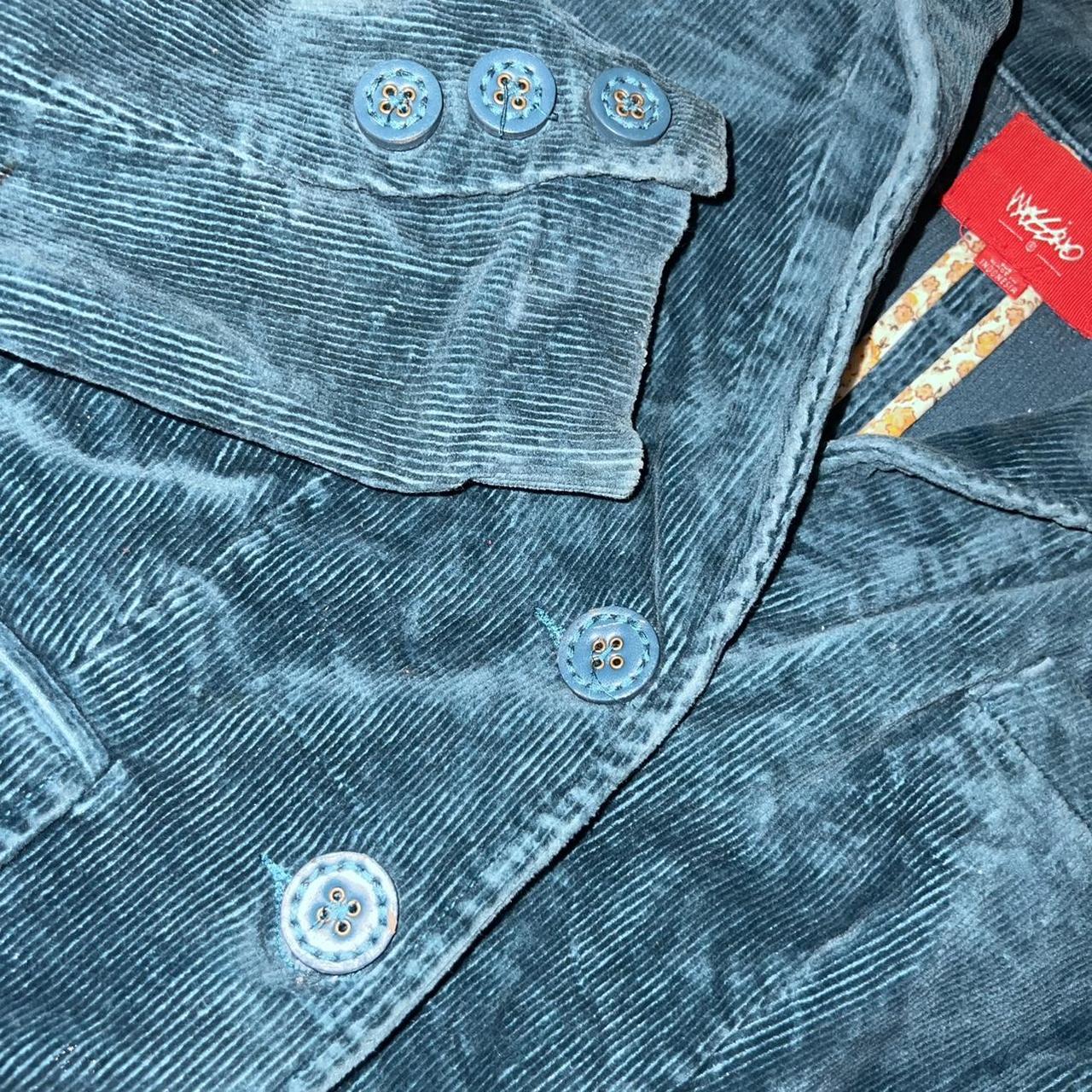 Y2k jacket 90s blue jacket Vintage corduroy... - Depop